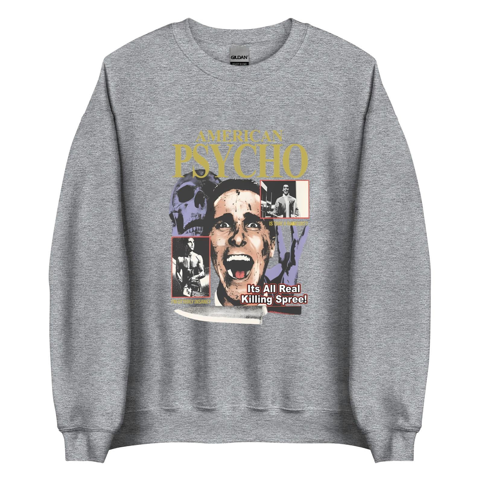 Limited Edition American Psycho Graphic sweatshirt, Retro Horror Movie Bootleg sweatshirt ...