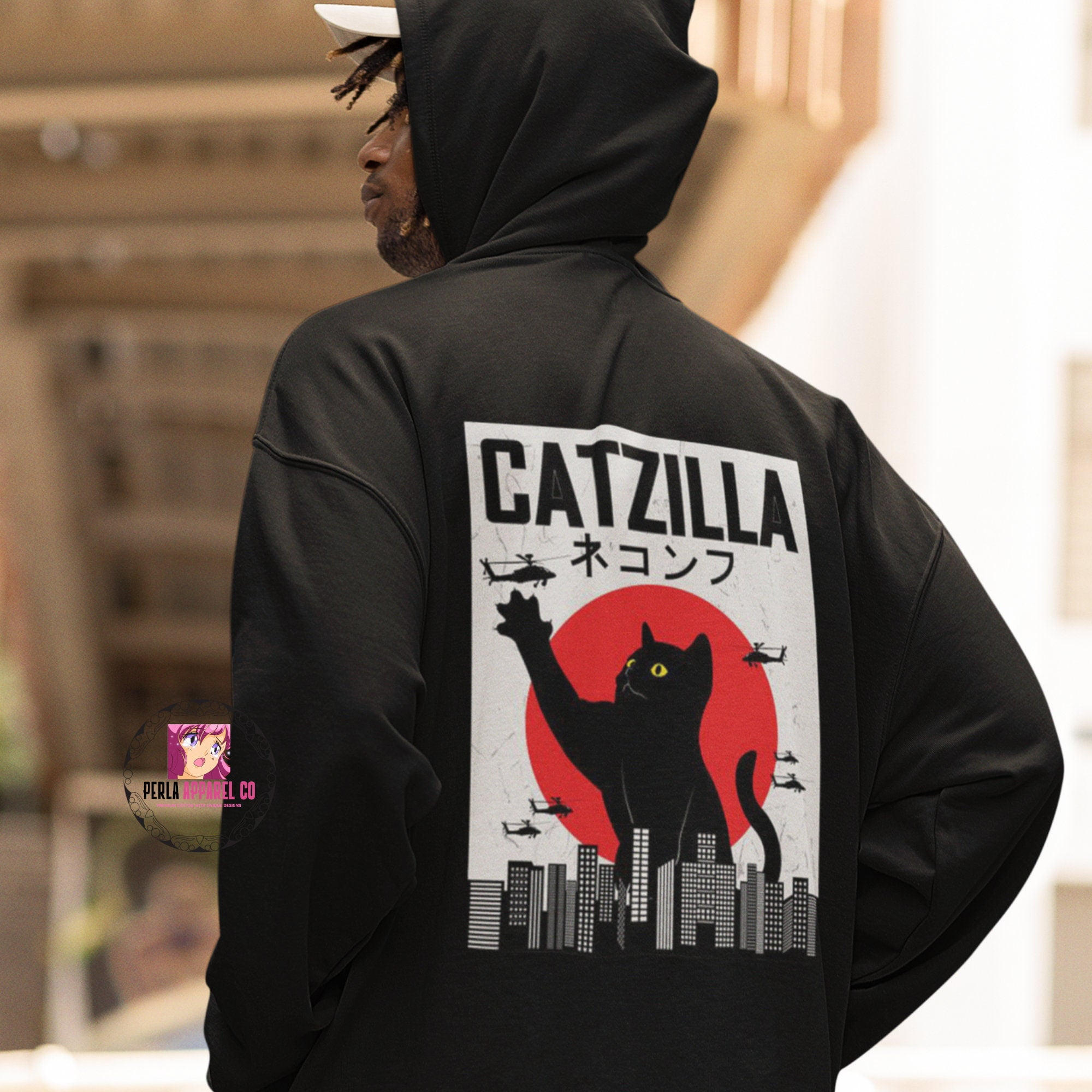 Limited Edition Catzilla hoodie-Godzilla merch-Cat people hoodie ...