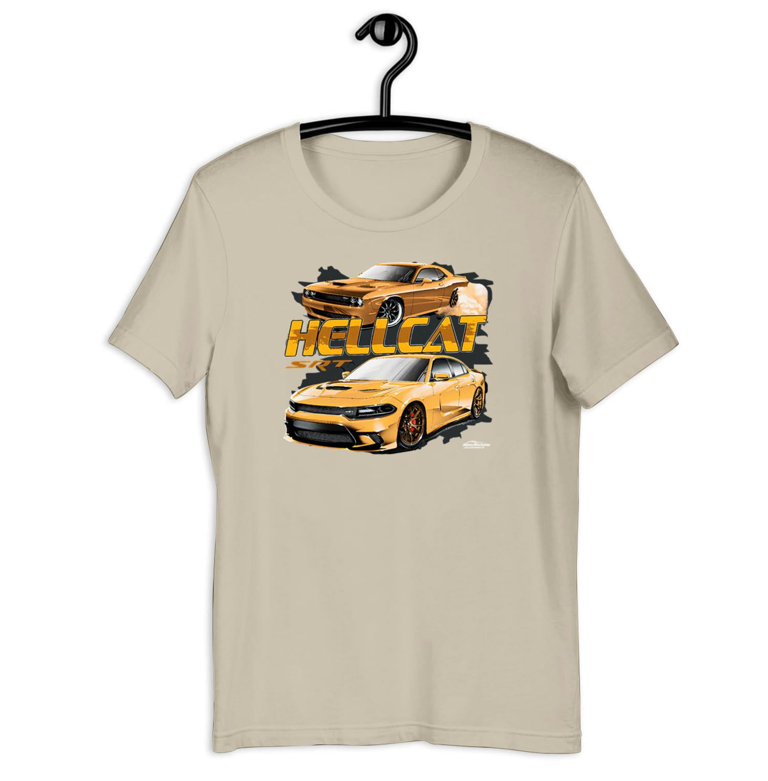 Limited Edition Dodge SRT Hellcat TShirt Black w Orange Dodge Challenger Charger-TH32508 ...