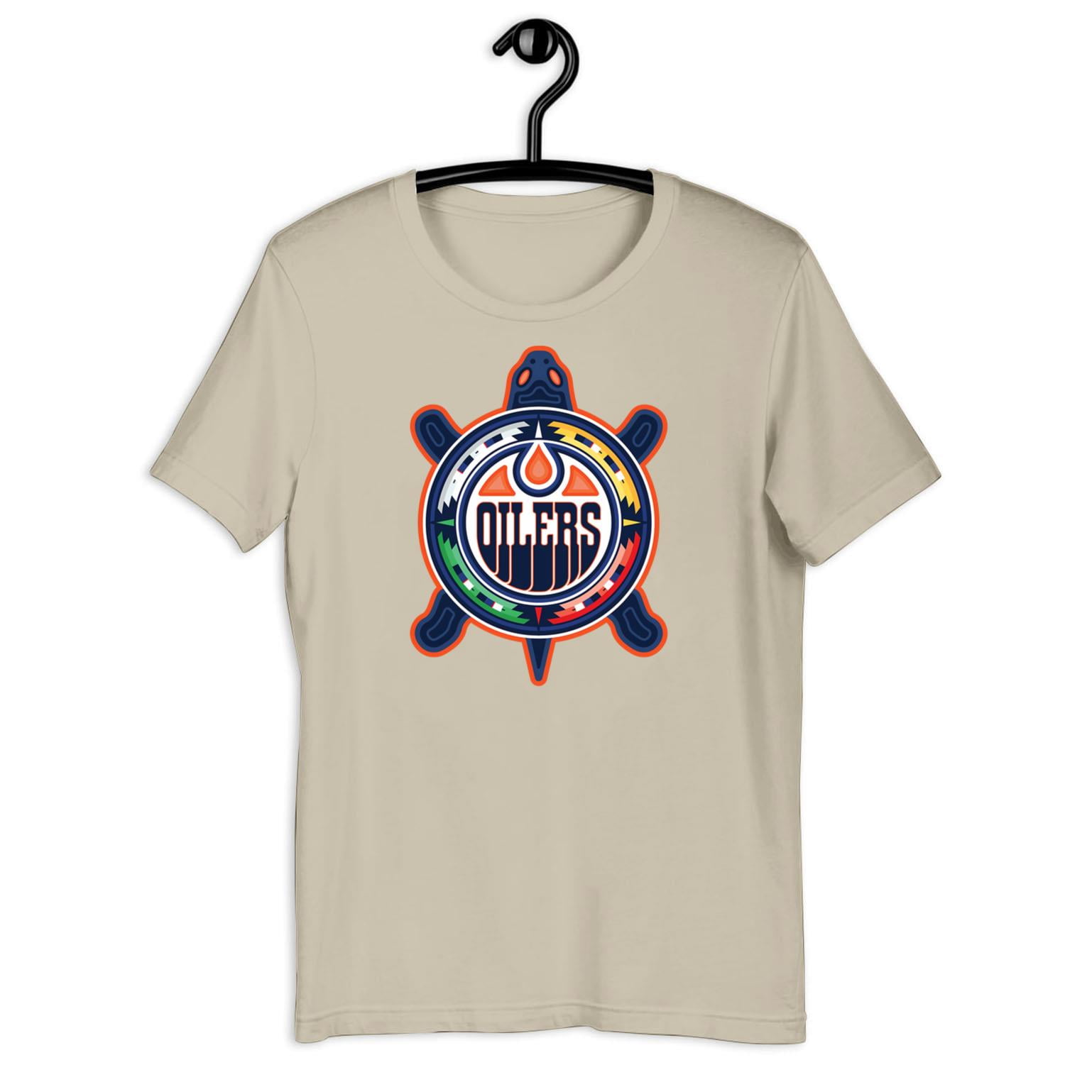 Limited Edition Edmonton Team Oilers Turtle Island Logo T-Shirt-TH36364 ...