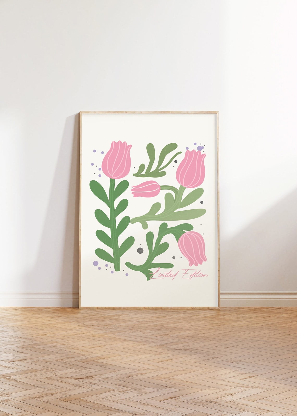 Limited Edition Posters, Pastel Pink Tulips Poster, Positive Quote ...