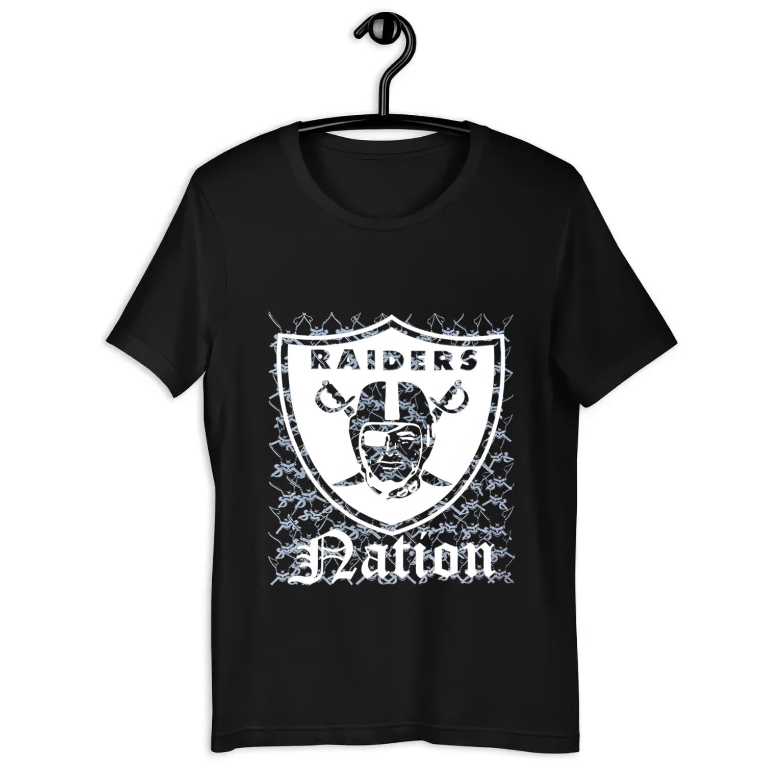 Limited Edition Raider Nation T-shirt Silver Black Raiders Shield Logo ...
