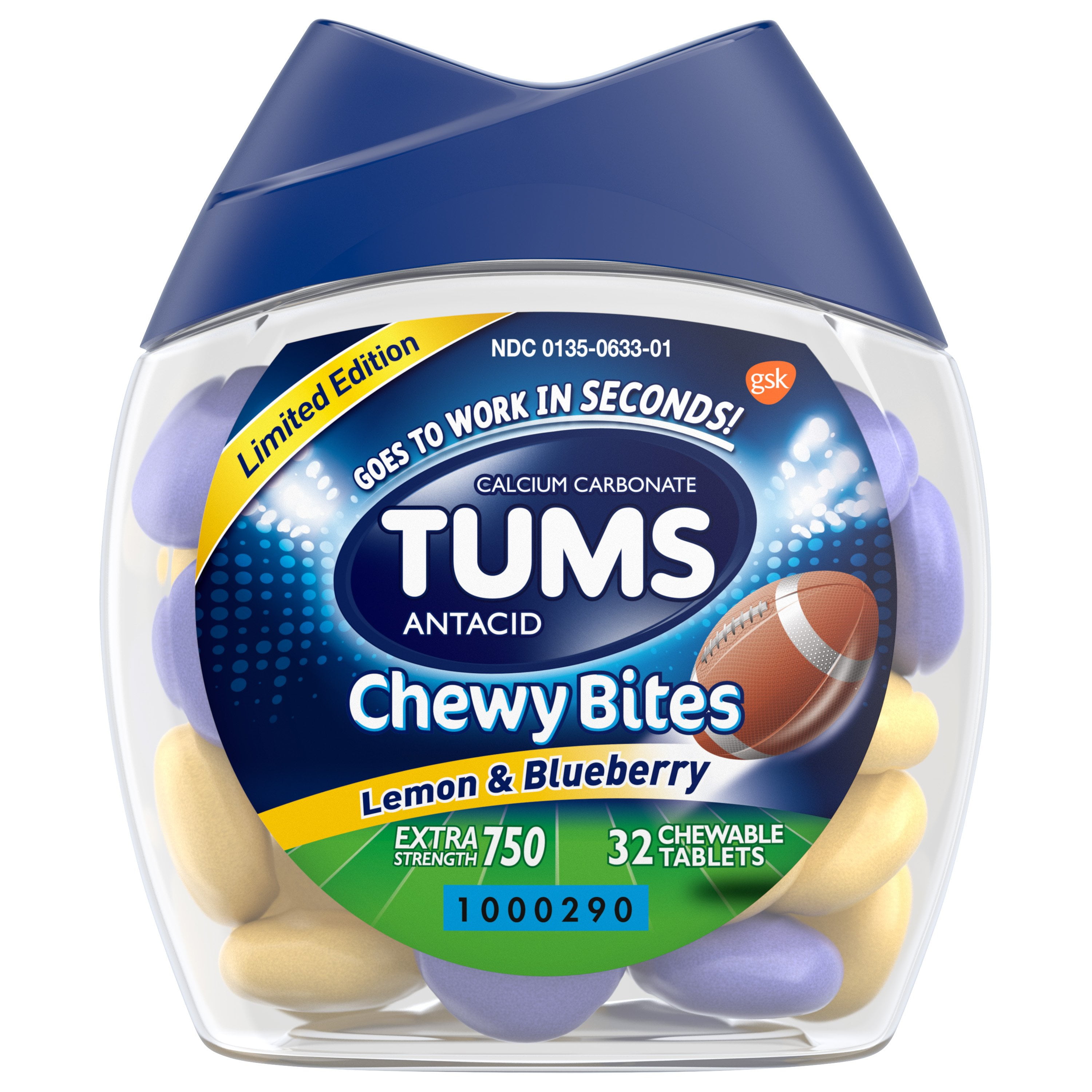 *Limited Edition* TUMS Chewy Bites Lemon and Blueberry Antacid, Hard ...