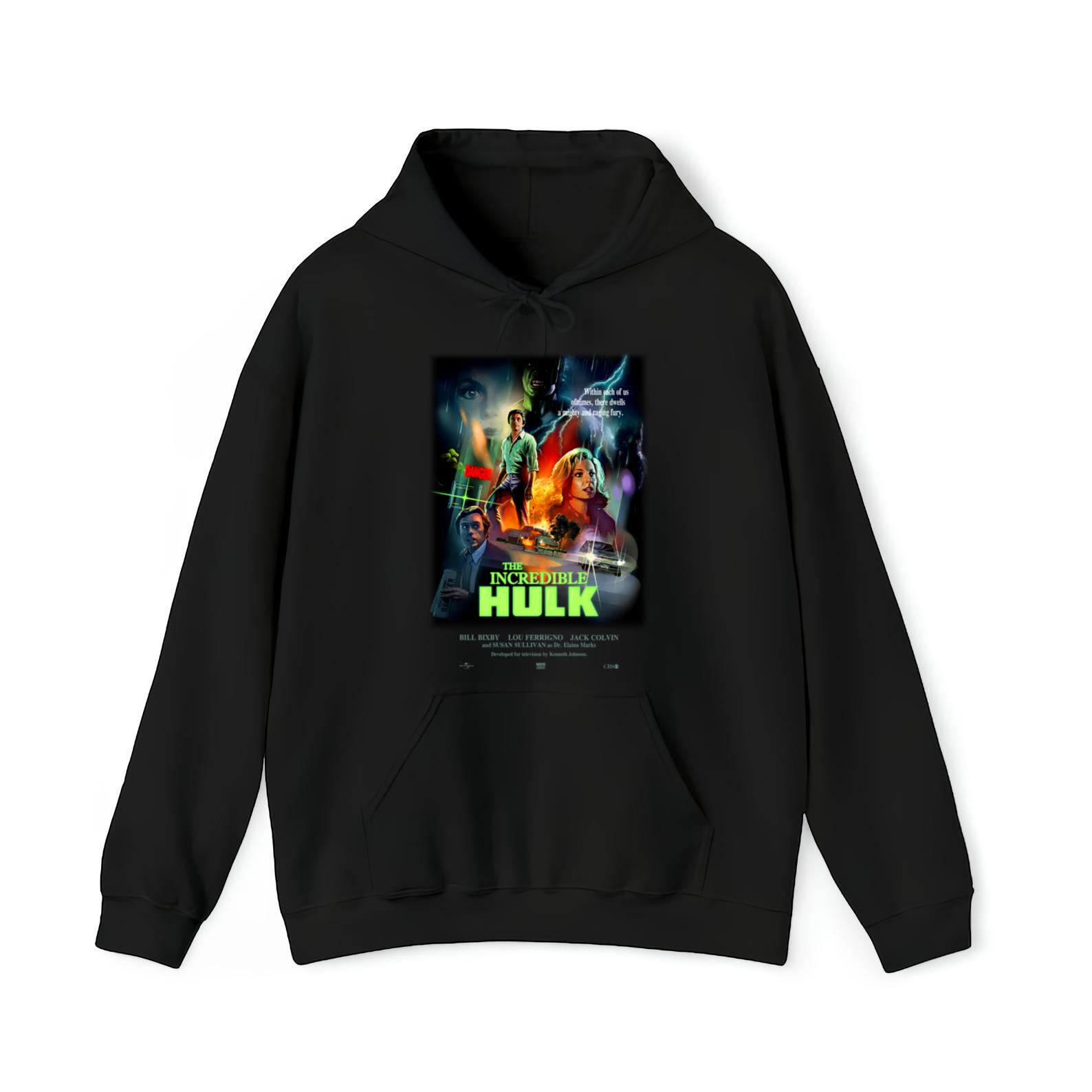 Limited Edition The Incredible Hulk 1977 Poster Fan Art (Black hoodie ...