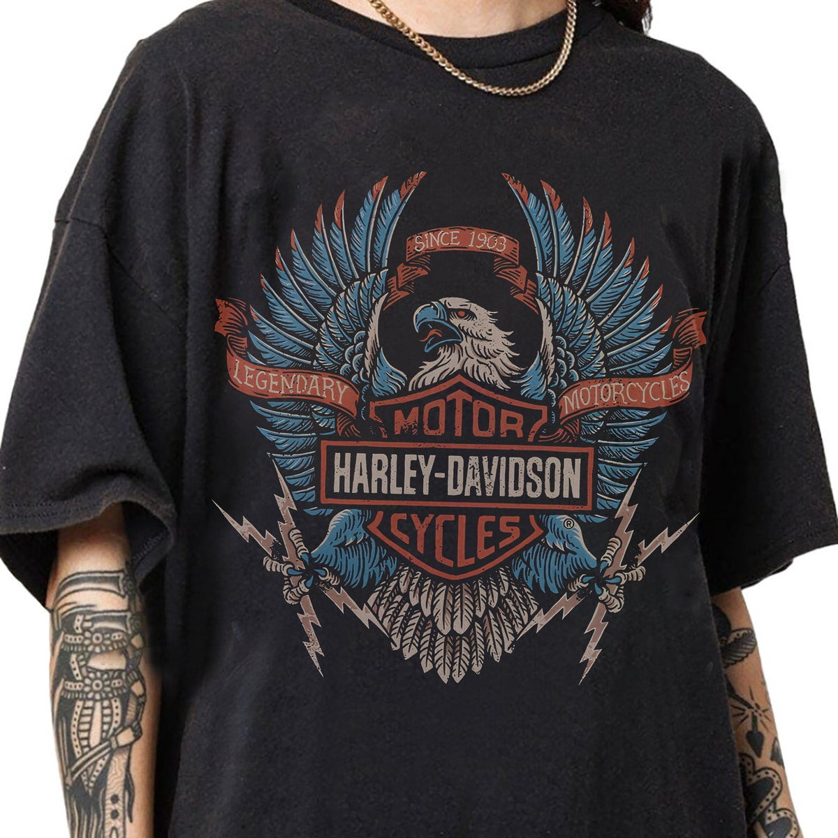 Limited Harley Davidson Electric Eagle 90s Vintage Bootleg Style T-Shirt, Classic Retro Graphic ...