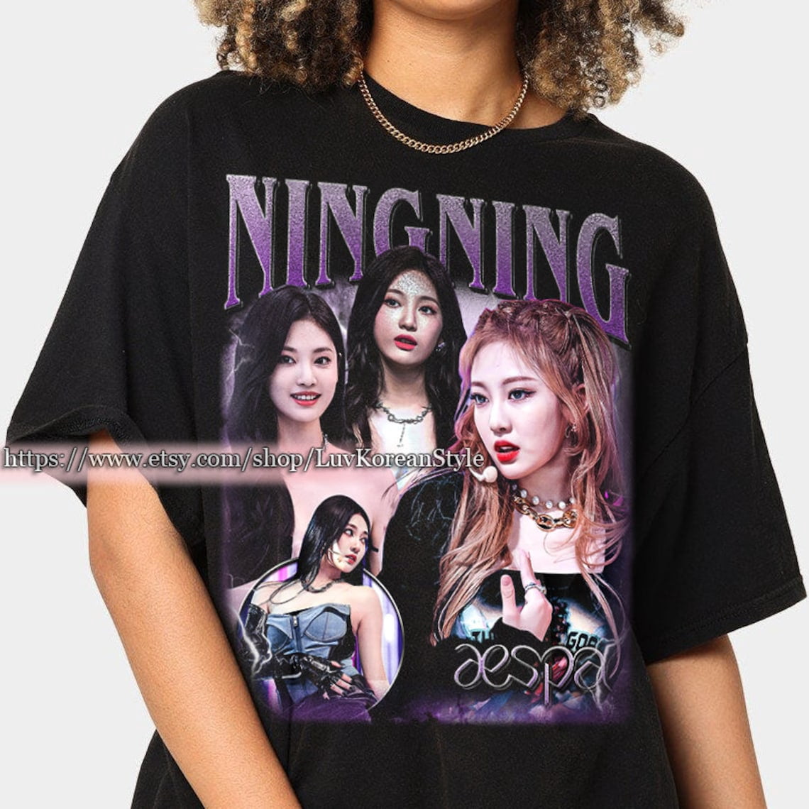 Limited Ningning Aespa Korean Pop Tshirt Vintage Unisex Shirt - Walmart.com