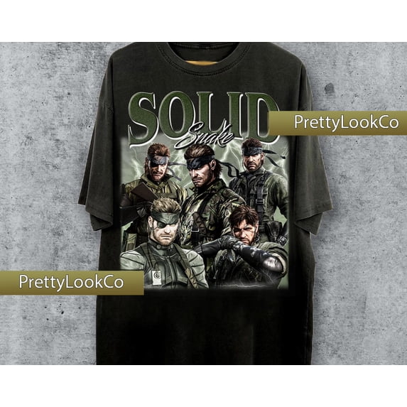 Limited Solid Snake 90s T-shirt Solid Snake T-shirt Retro Metal Gear ...
