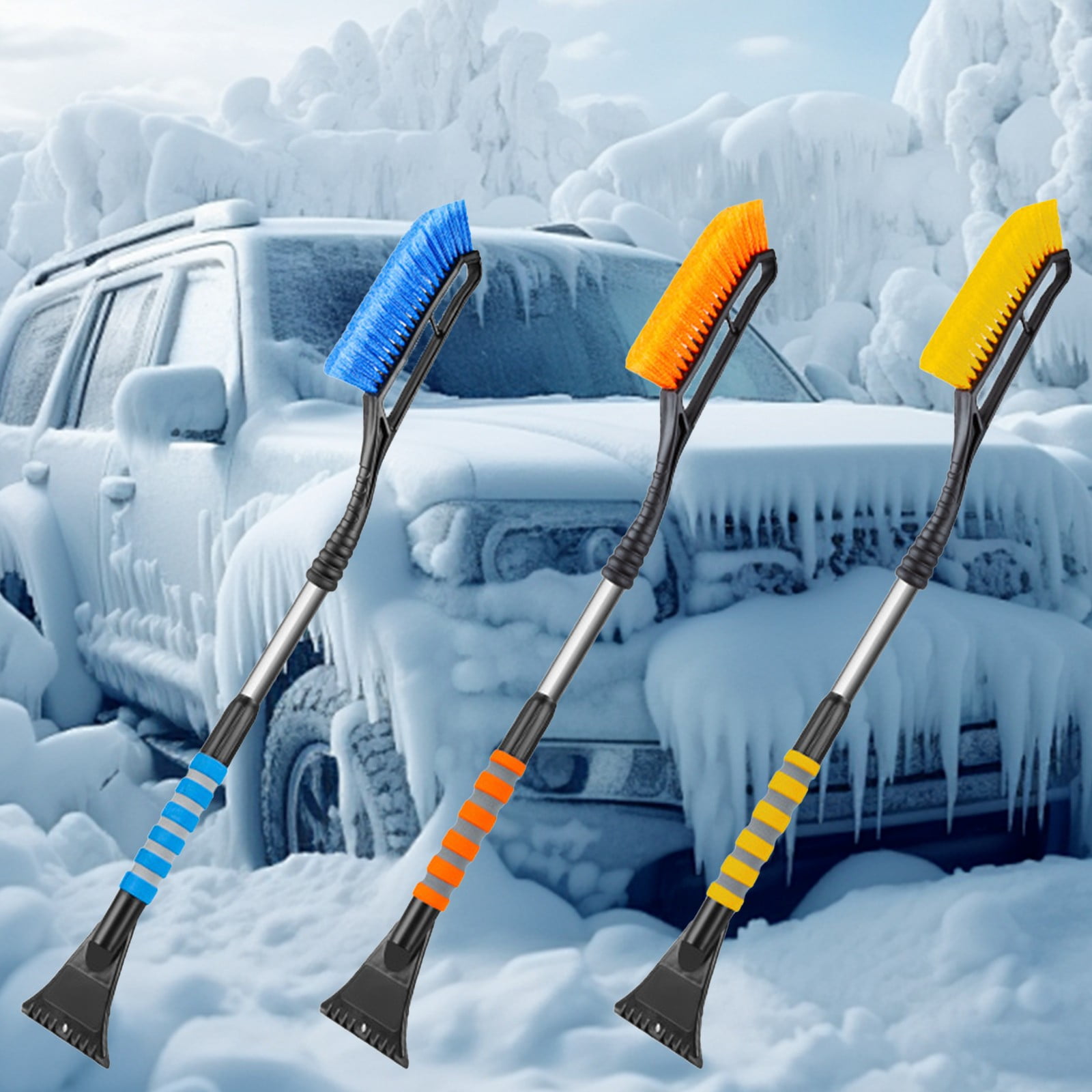 Limited Stock, 2in1 Car Snow Ice Scraper, Detachable Snow Brush, Foam ...