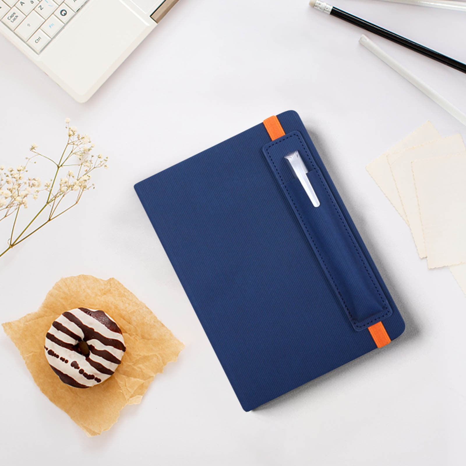 Limited Stock, A5 Strap Notebook Business Office Notepad Insert Pen ...