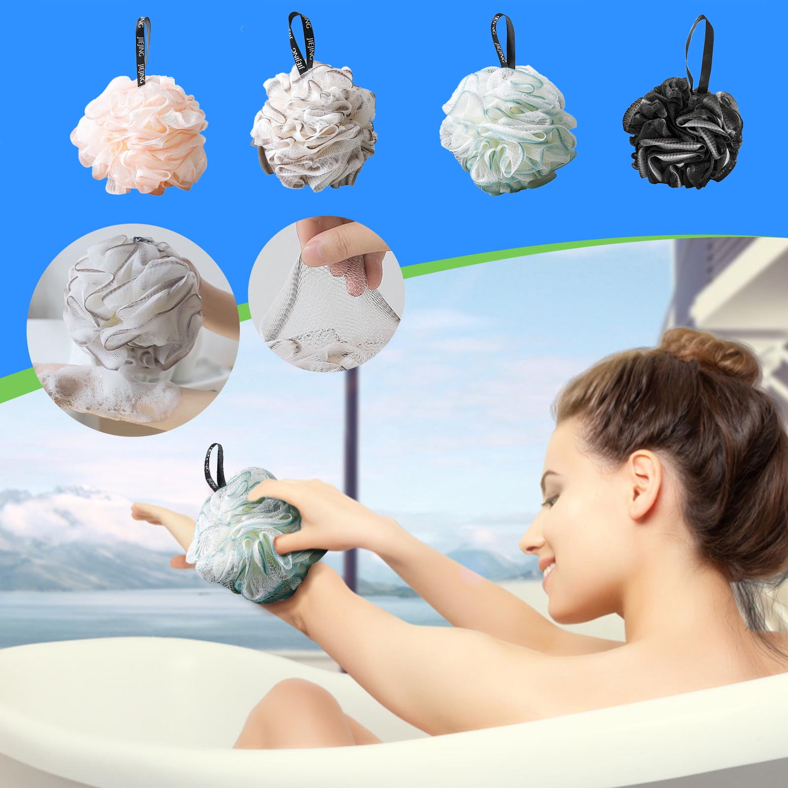 Limited Stock, Topliu Shower Loofah Sponge,exfoliating Body Bath ...