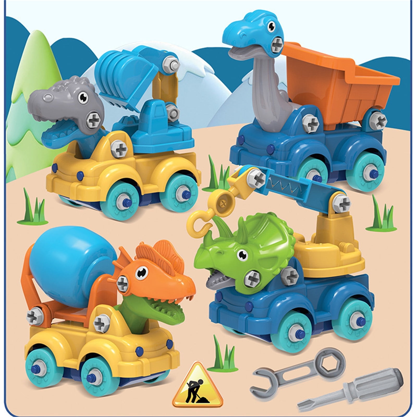 Limited Time Deal karymi 4 Assembly and Disassembly Dinosaur Car Child ...