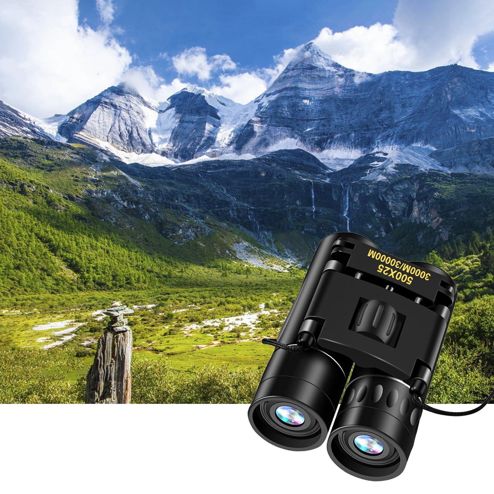 Limited Time Deal karymi 500X25 Portable Mini Foldable Binoculars ...