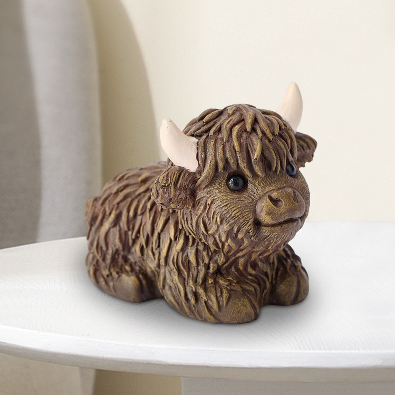 Limited Time Deal karymi Cow Resin Statue Delicate Simulation ...