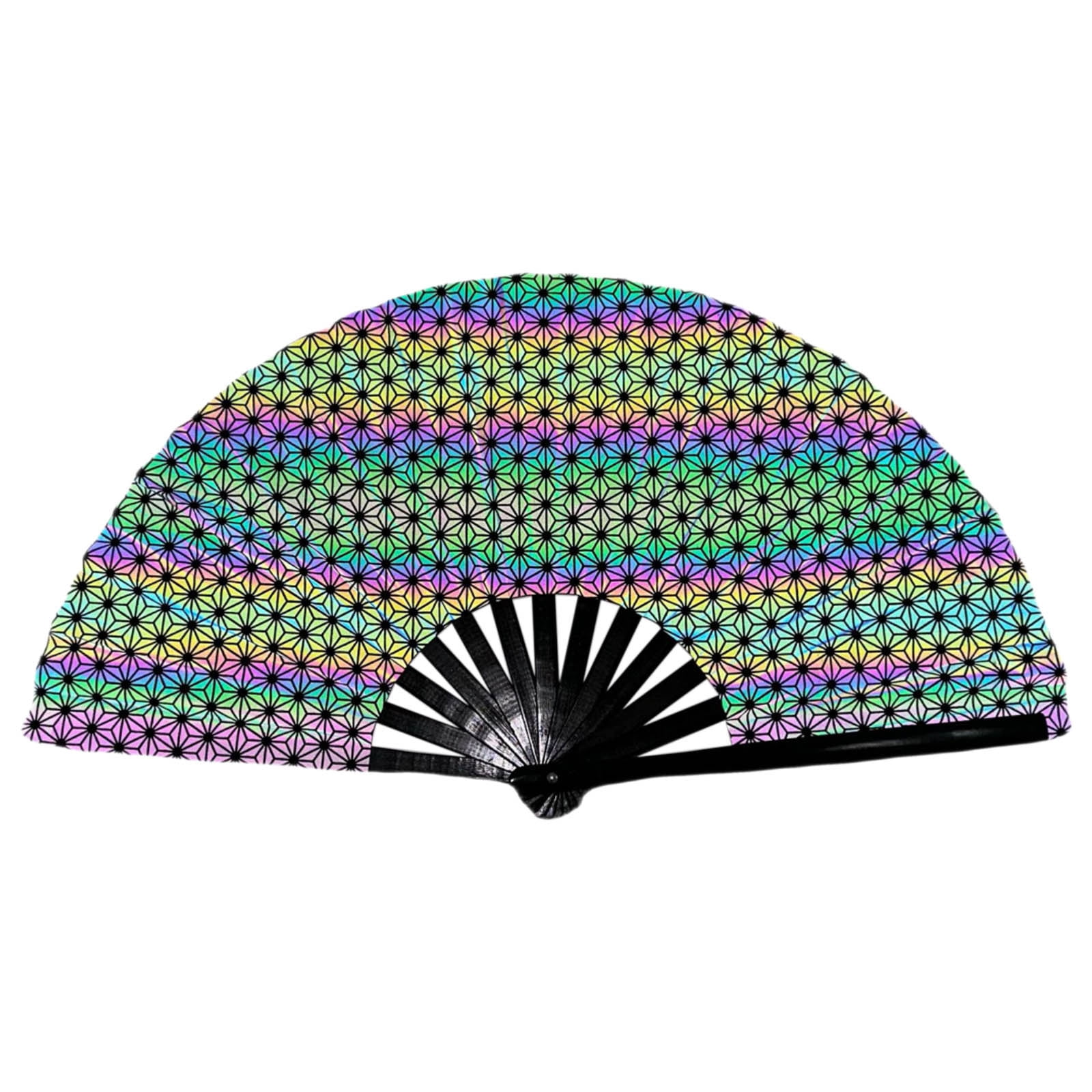 karymi Holographic Folding Clap Fans for Line Dancing Foldable Holding ...