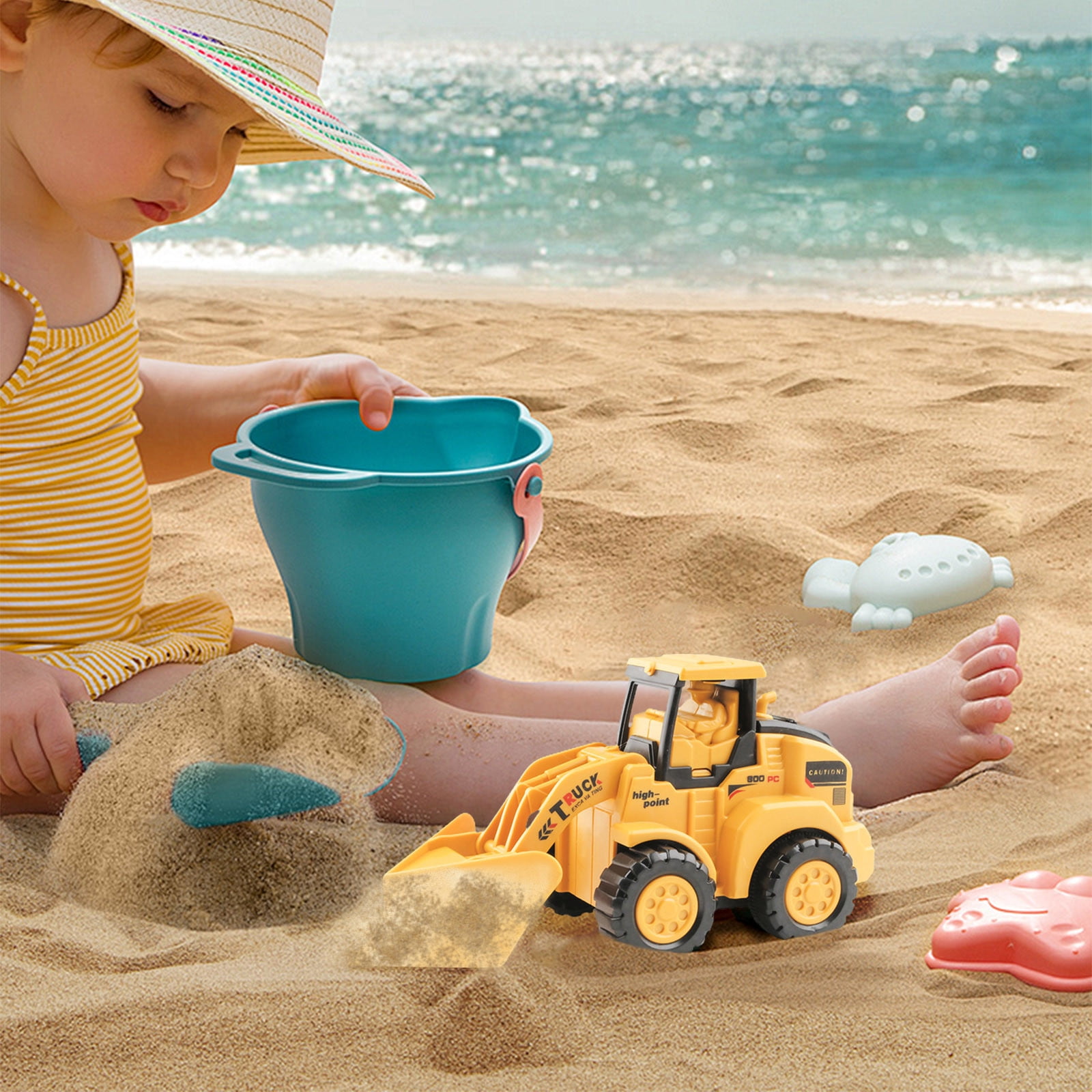 Limited Time Deal karymi Push Back Car Small Excavator Toy Car Children ...