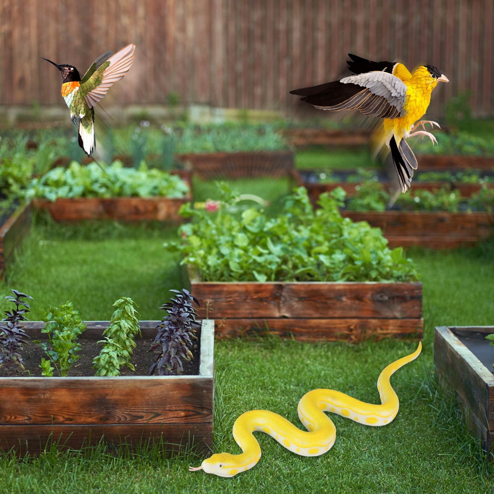 Limited Time Deal karymi Super Realistic Rubber Snake Drives Away Birds ...