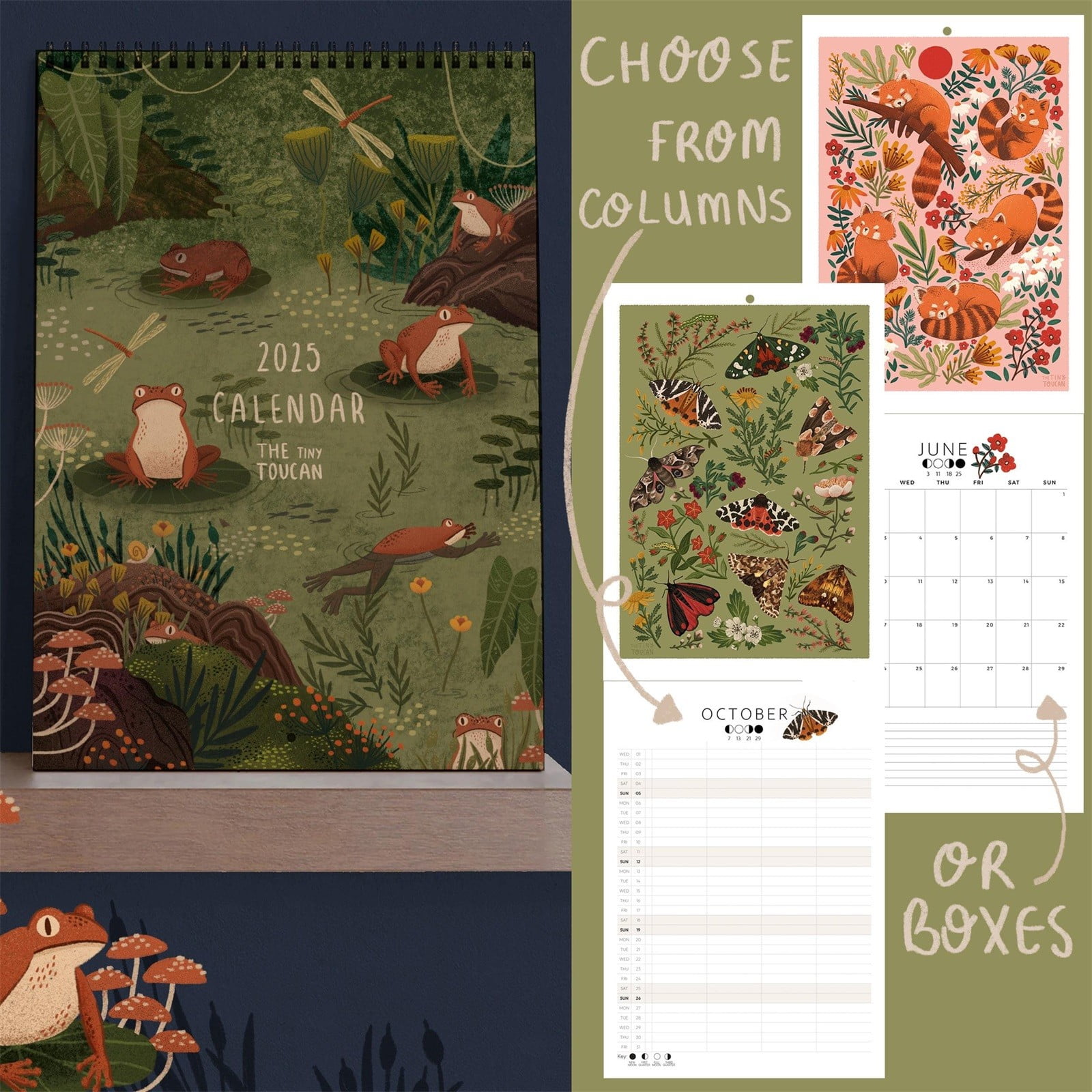 Limited Time Deals!Alvkcefs 2025 Desktop Calendar Illustrated Wall Calendar. Country Style ...