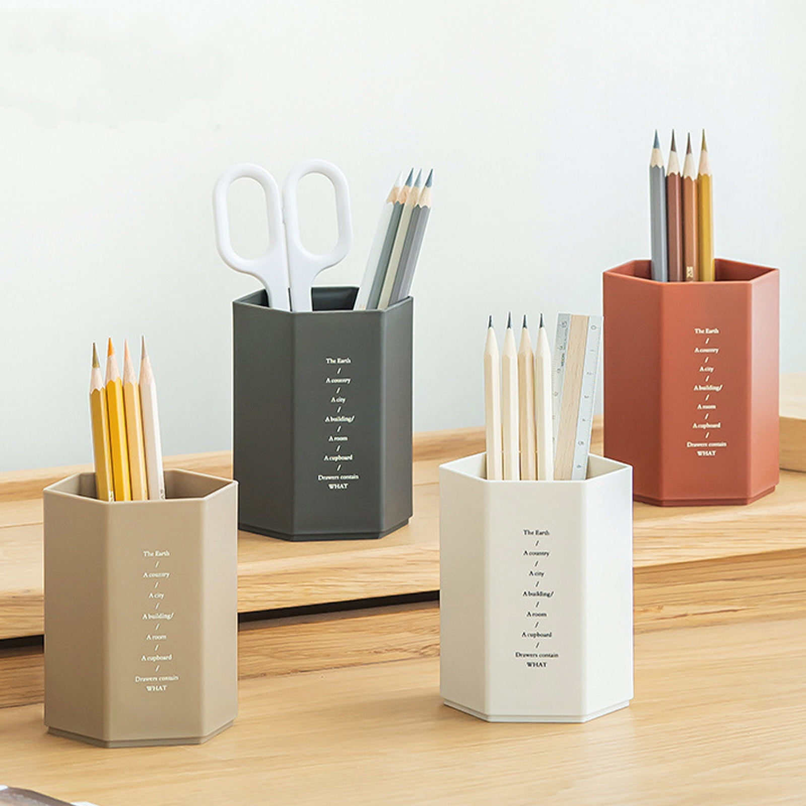 Limited Time, Desktop Pen Storage, Cute Plastic Storage Station, Round ...