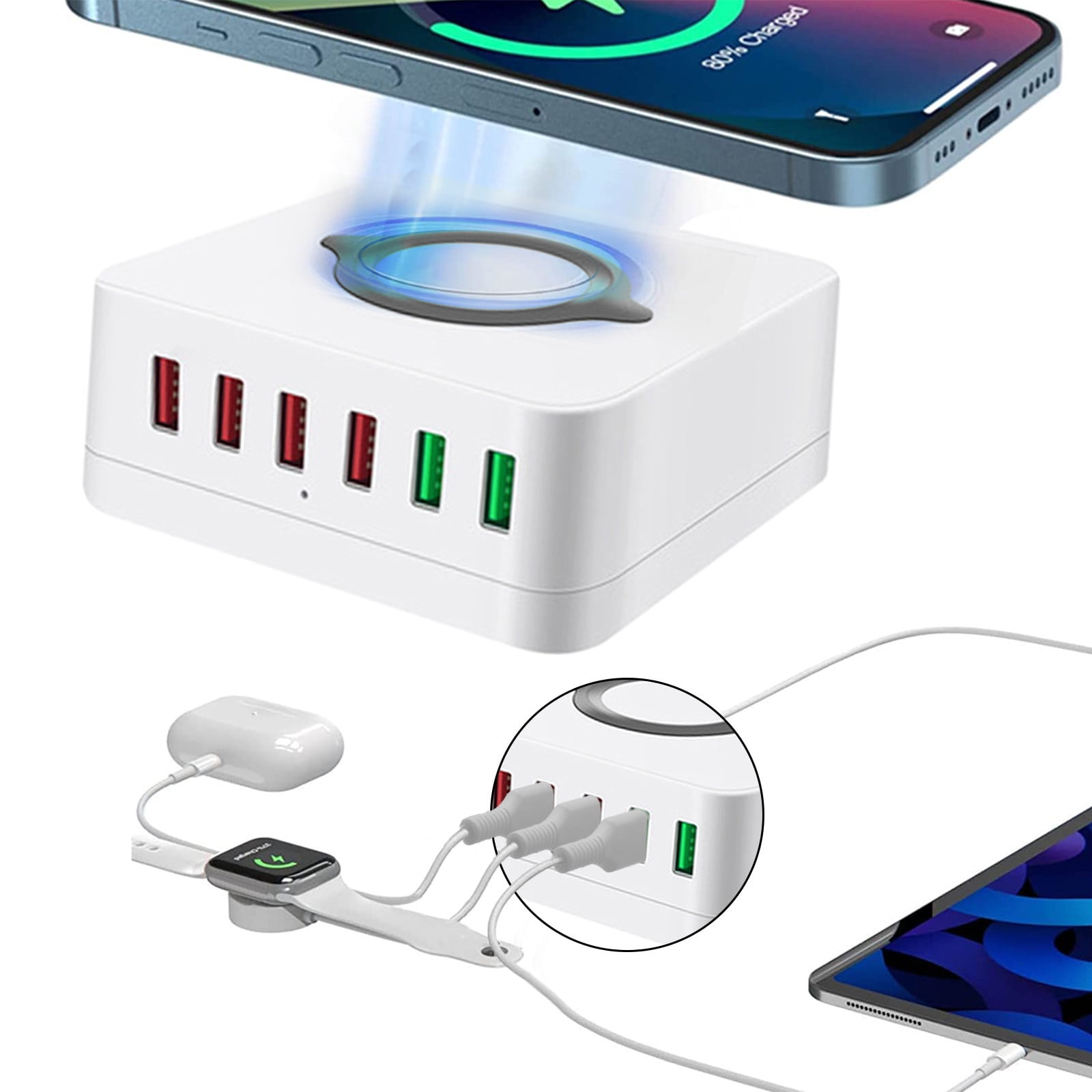 Limited Time Offer, Wireless Phone Charger, 6 USB Ports, Fast Charging ...