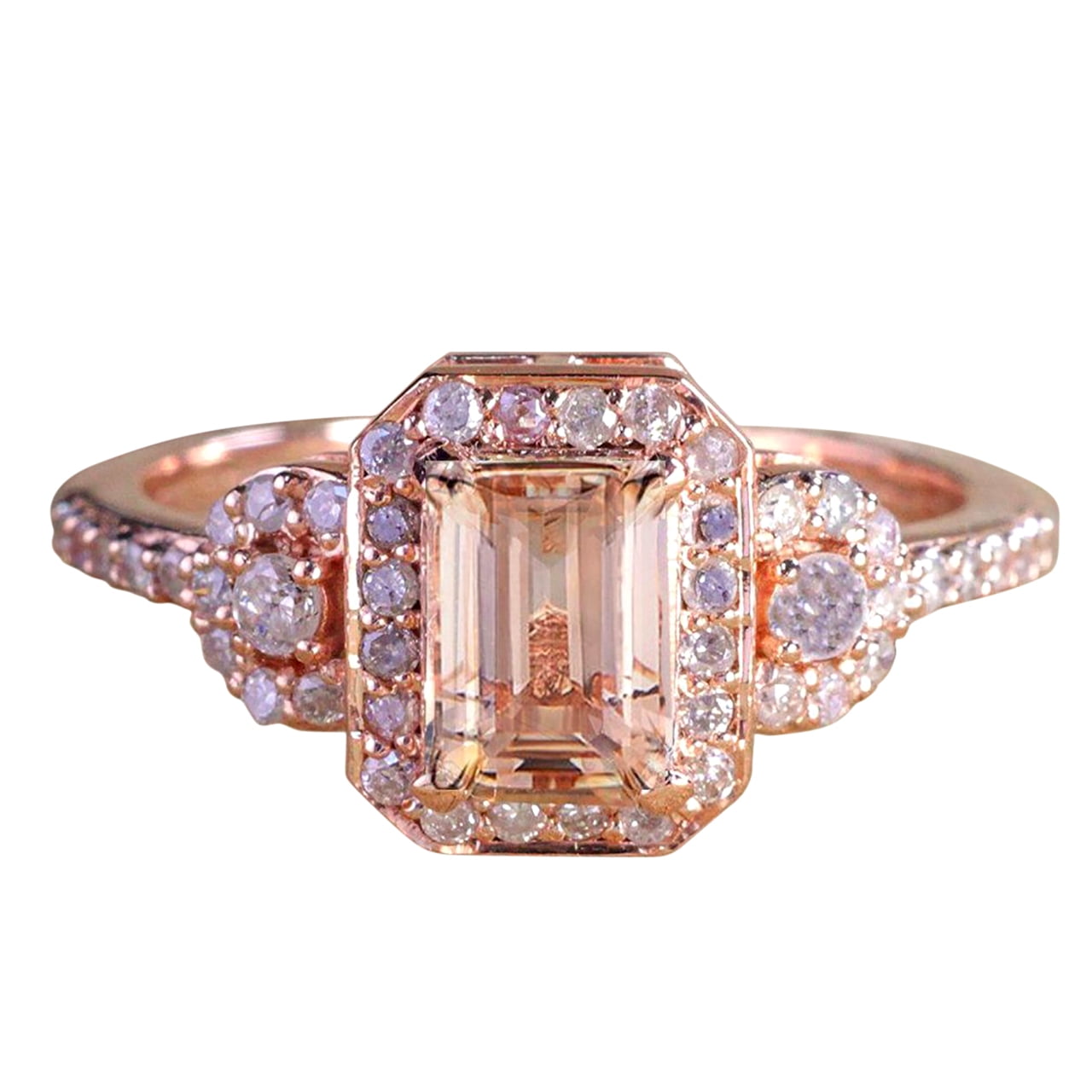 Limited Time Sale 1.25 Carat Morganite (emerald cut Morganite) Diamond ...
