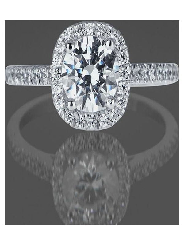 Limited Time Sale 1 Carat Diamond Engagement Ring in 10k White Gold on ...