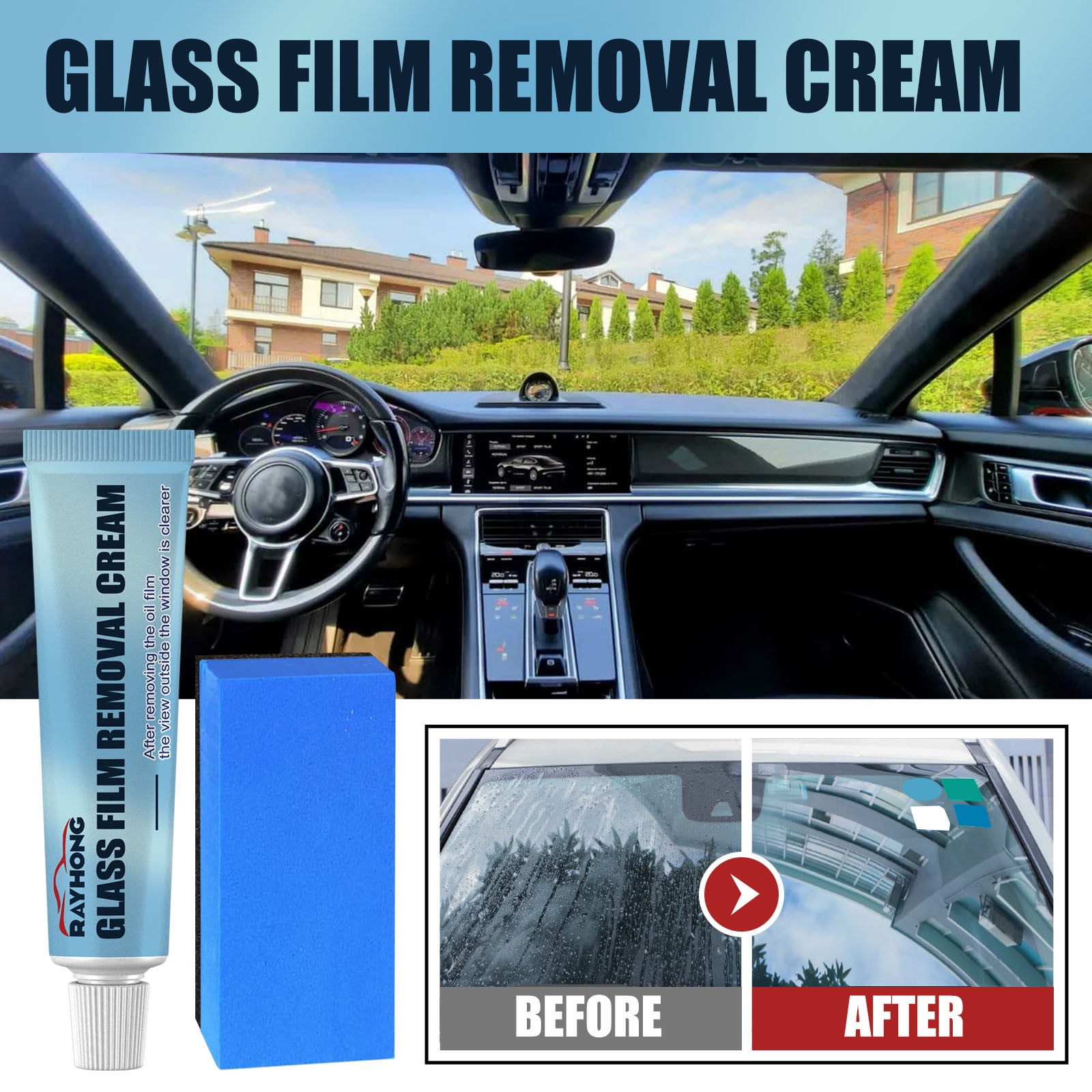 Limited Time Savings, Car Glass Oil Film Cleaner, Windshield Oil Film ...