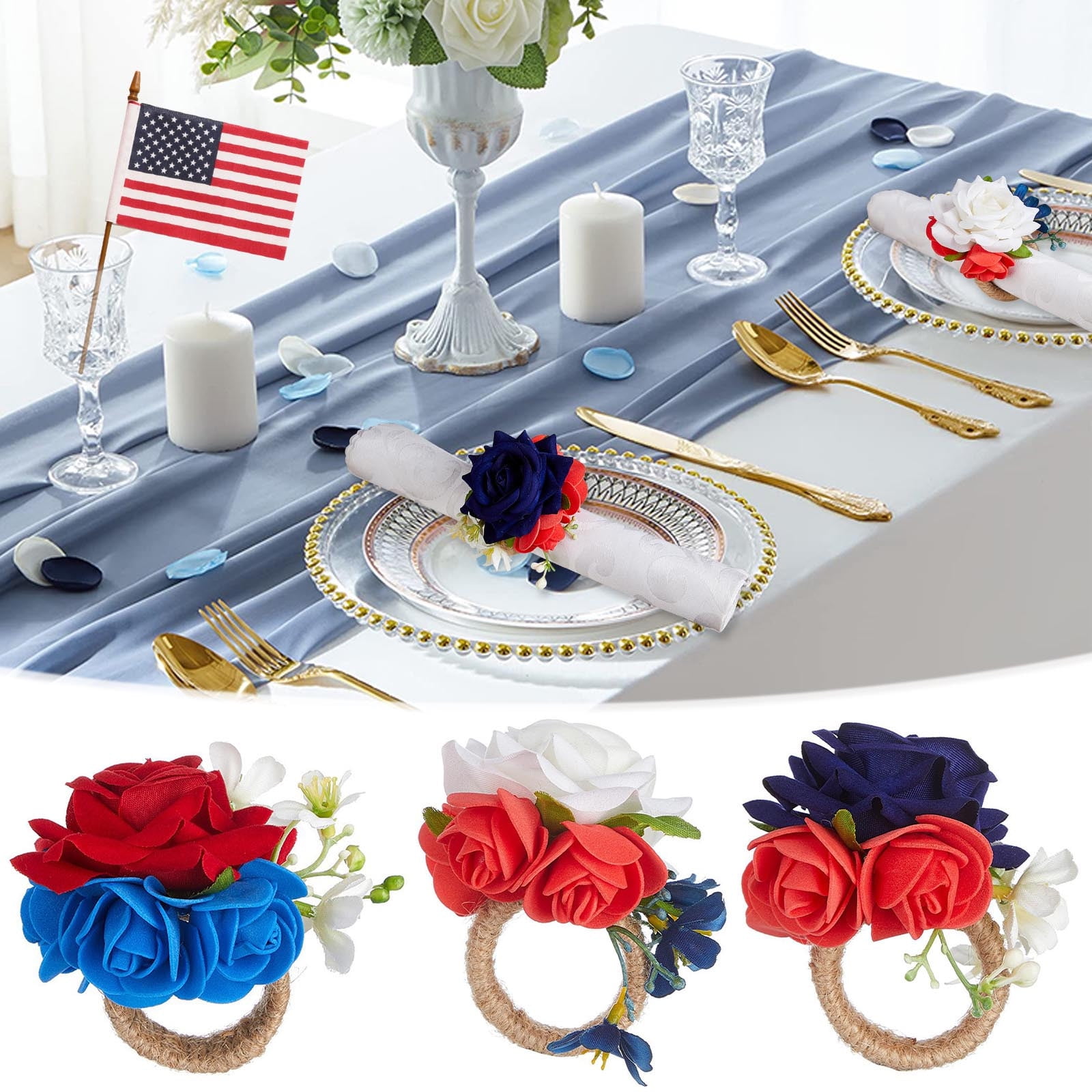 Limited Time Savings, Independence Day Table Napkin Rings, Patriotic ...