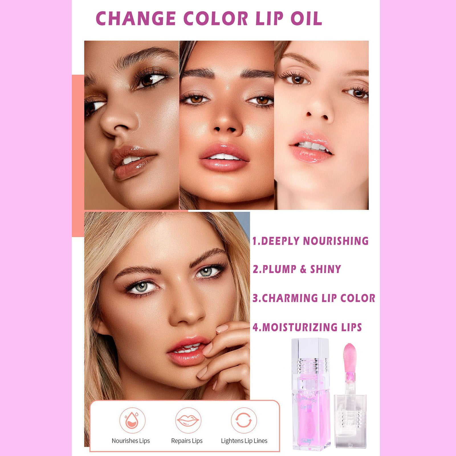 Limited Time, Topliu Color Changing Lip Oil, Glossy Lip formulated To ...