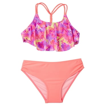 Limited Too Girls Tie Dye Crochet Lace Two Piece Flounce Swimsuit ...