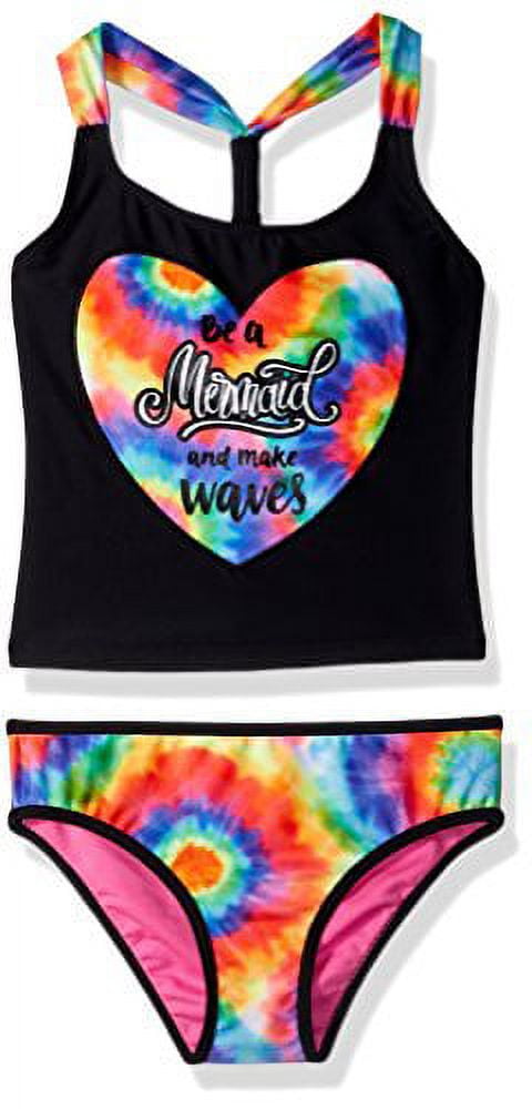 Limited Too Little Girls' Tie Dye W/Mermaid Foil Tankini, Black, 6X ...