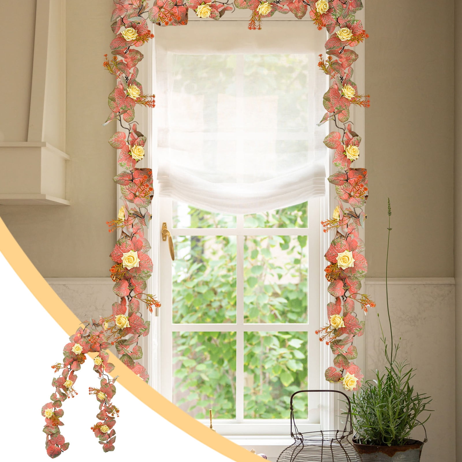 Limited Units Left, Eucalyptus Rattan Artificial Rose Vines, Realistic ...