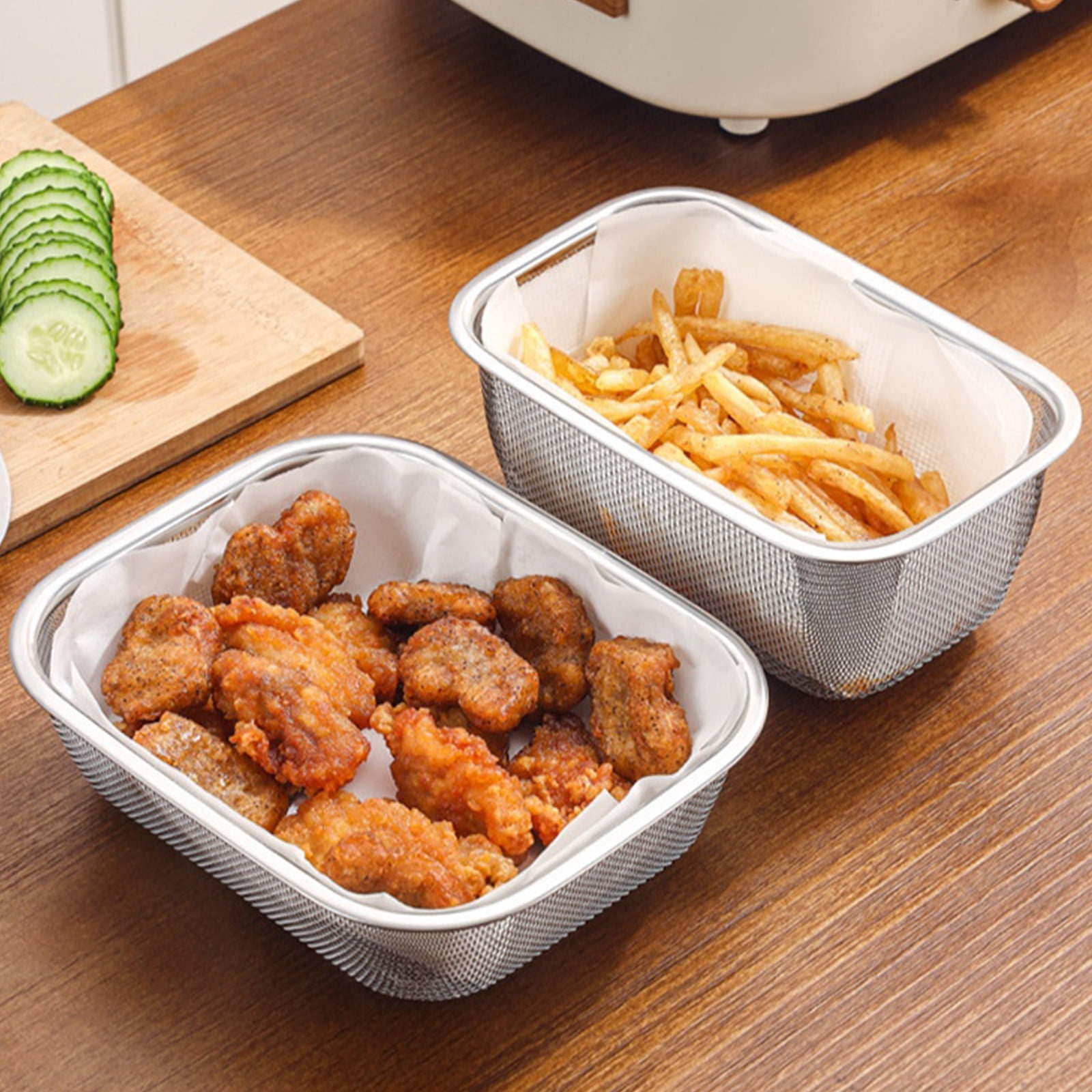 Limited Units Left, Stainless Steel Colander Strainer, Rectangle Mesh ...