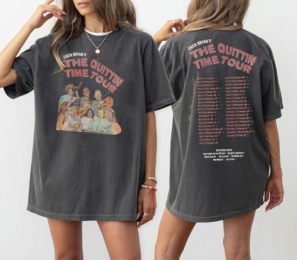 Limited Zb The Quittin Time Tour 2024 Front And Back Shirt - Walmart.com