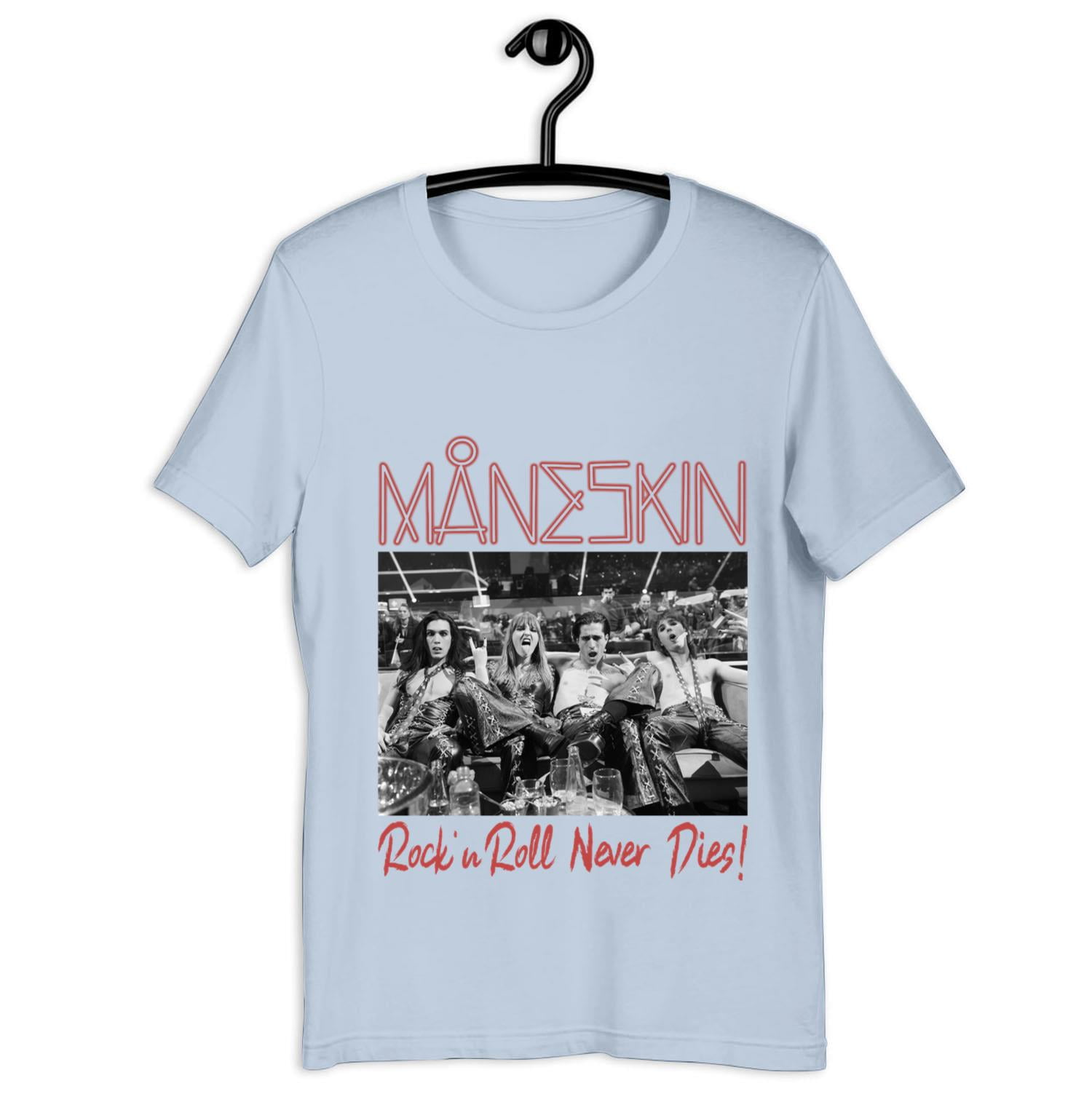 Limited edition Comfort Color M®neskin Rock roll never dies Shirt, Maneskin tour Shirt, 2024 M ...