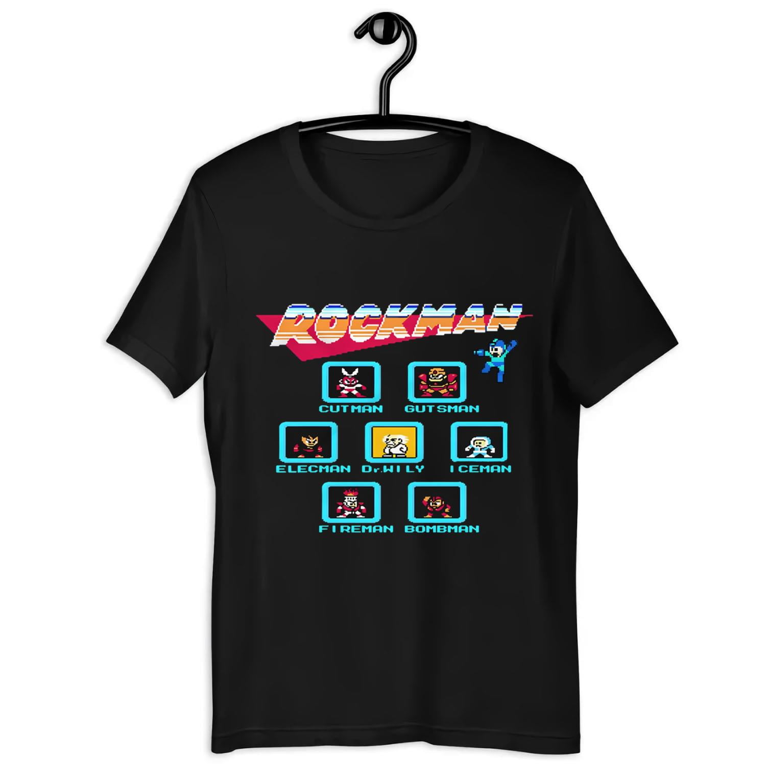 Limited edition Rockman Megaman 1 NES BOSS Screen T Shirt BLACK all ...