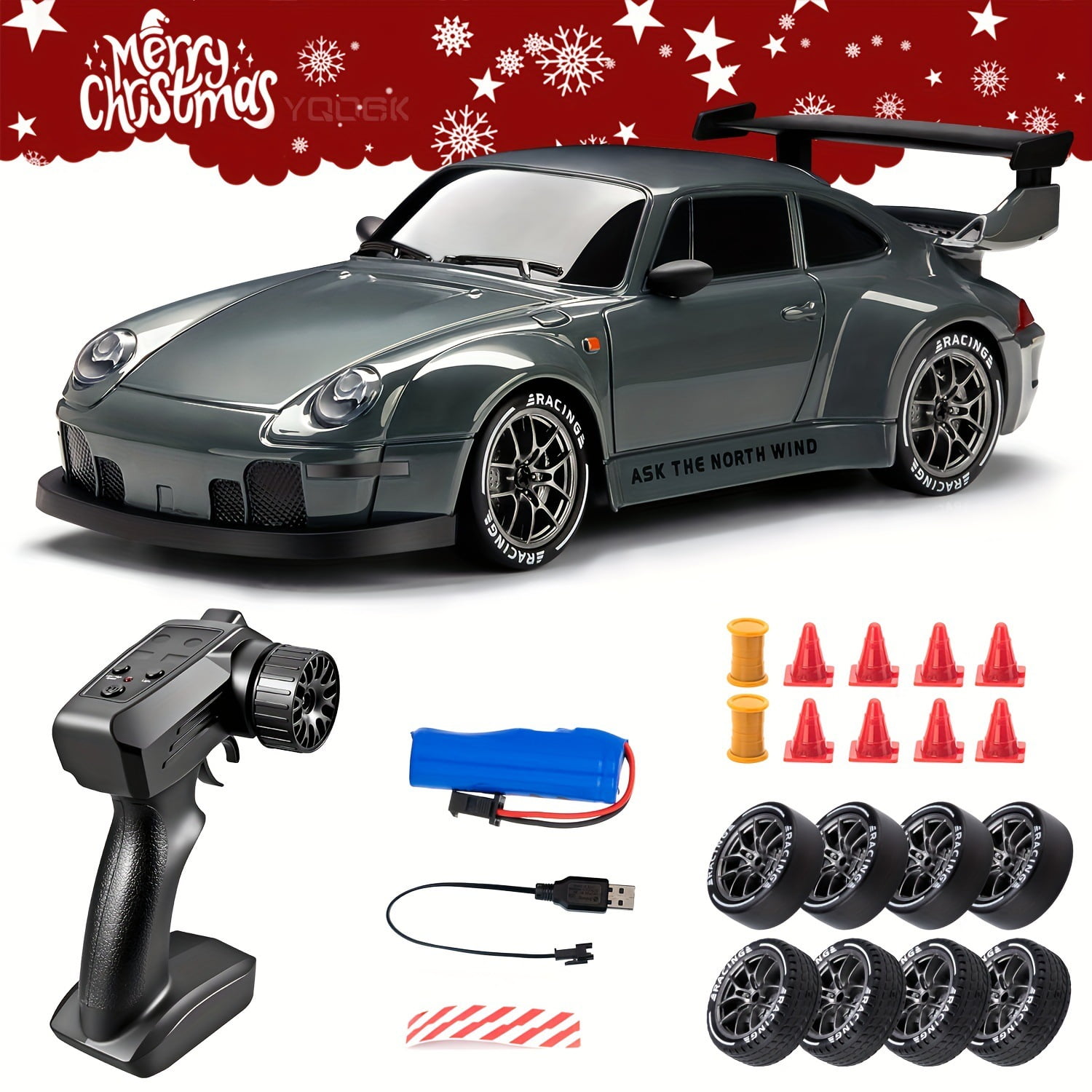 Limited edition liquid silver 993 half ratio RC remote control car ...