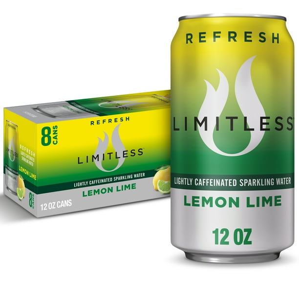 Limitless Coffee Lightly Caffeinated Sparkling Water, Lemon Lime, 12 fl oz - Walmart Business ...