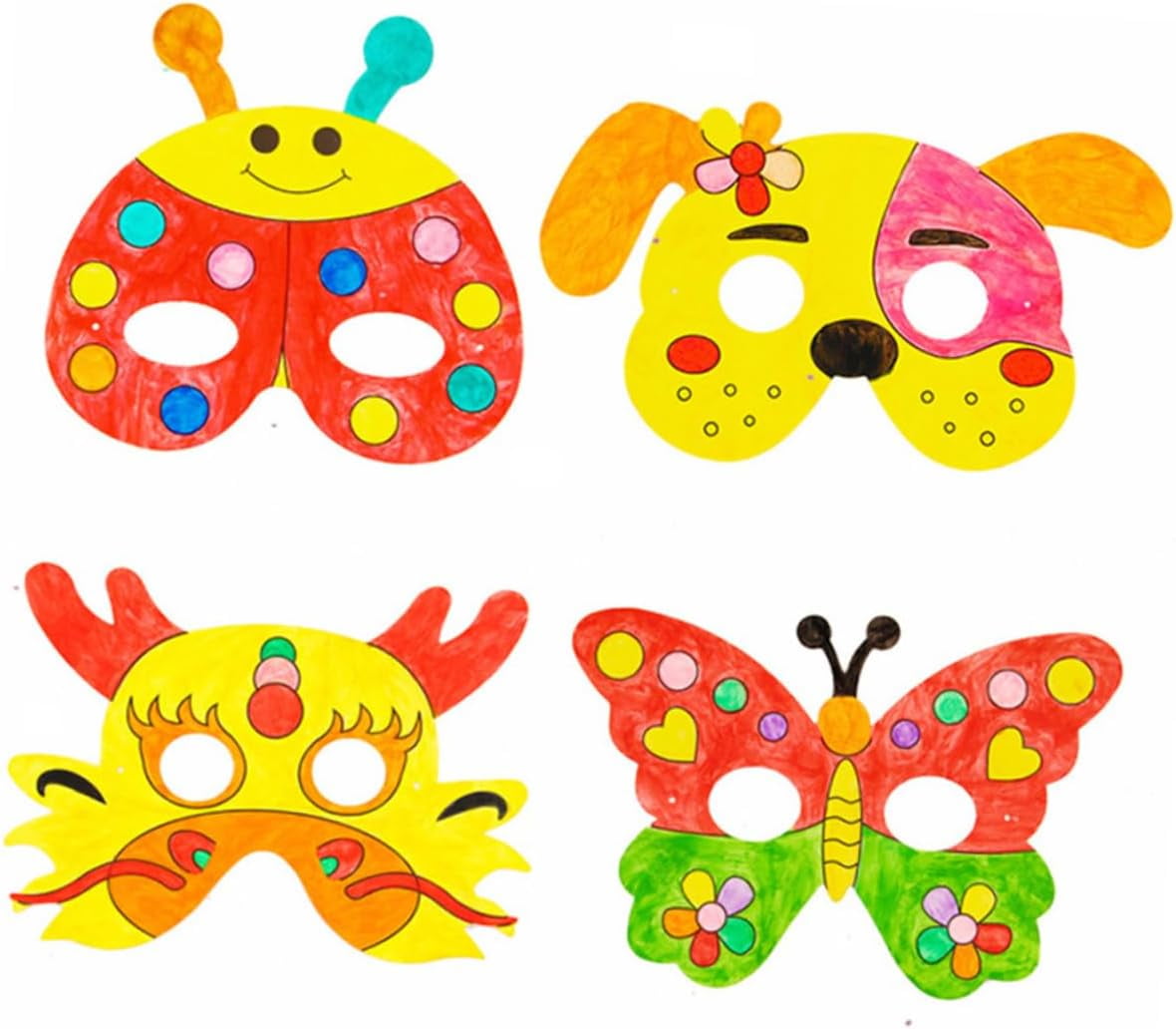 Liml 10pcs DIY Paper Blank Mask Animal Paper Paintable Masks Doodle ...