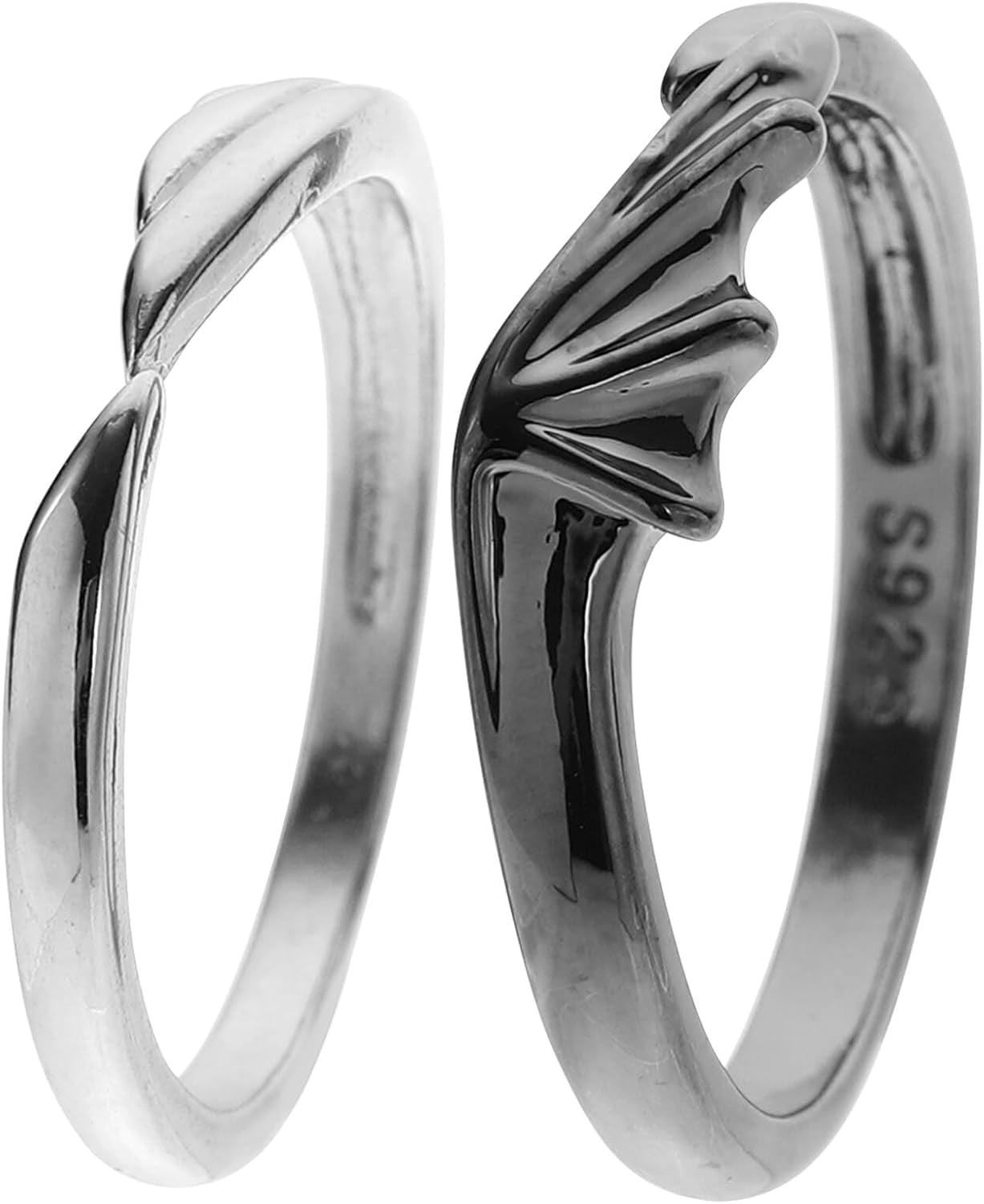 Liml 2 Pcs Stainless Steel Matching Ring Sets Couple Ring Jewelries ...