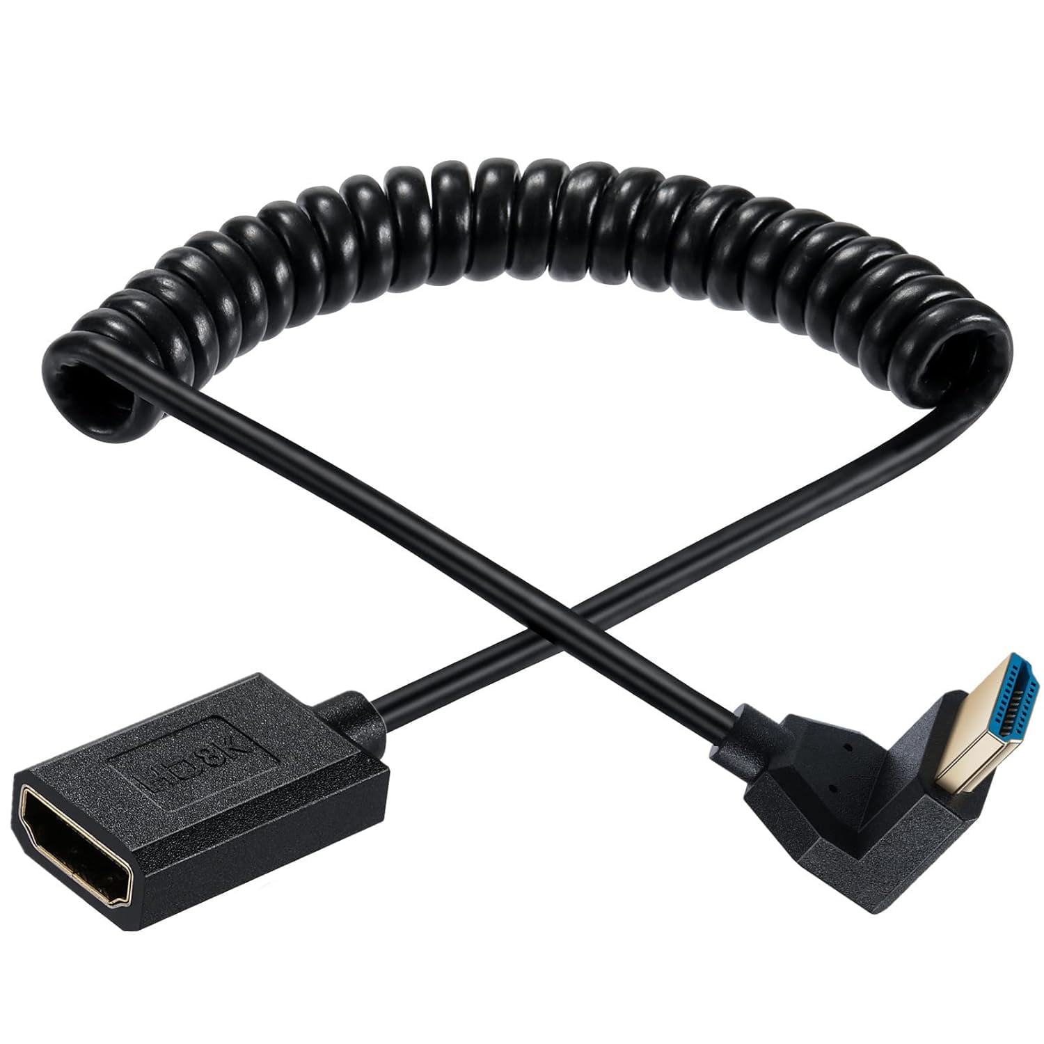 Liml 8K HDMI Extension Cable, 4Ft Coiled HDMI 2.1 Male to Female 90 ...