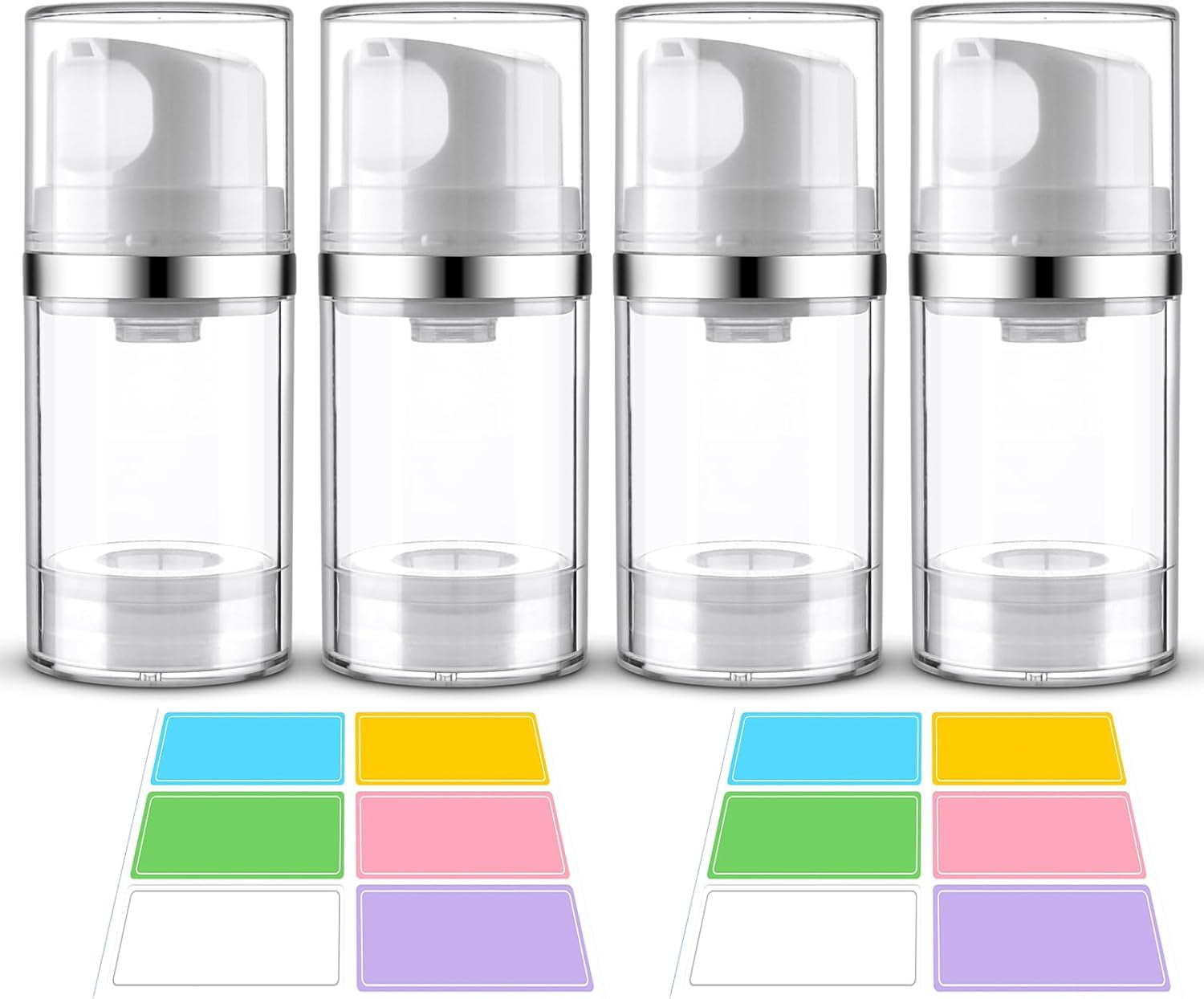 Liml Airless Pump Jars 1.7oz/50ml 4 Pack Pump Bottle Dispenser Empty ...