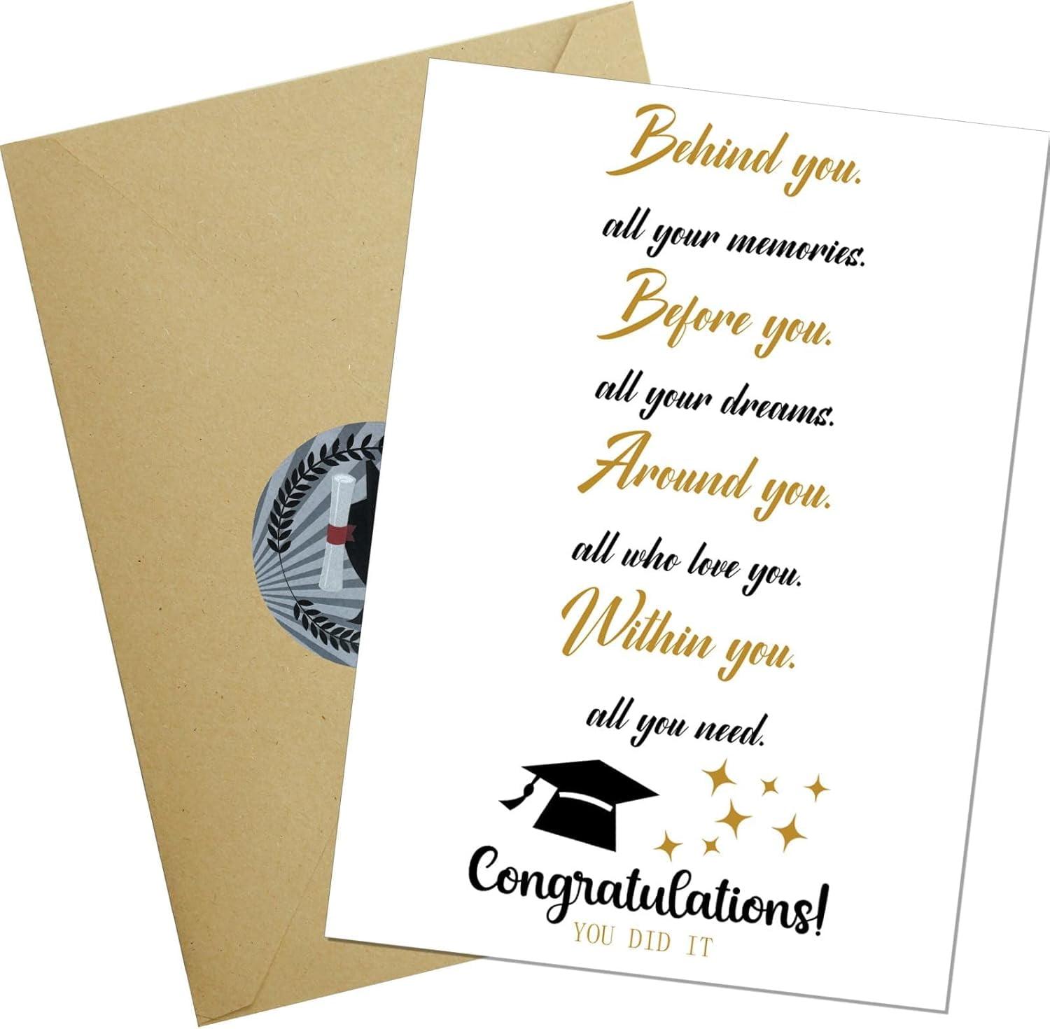 Liml Graduation Card Set with Envelope, Invitation Card, Sticker Funny ...
