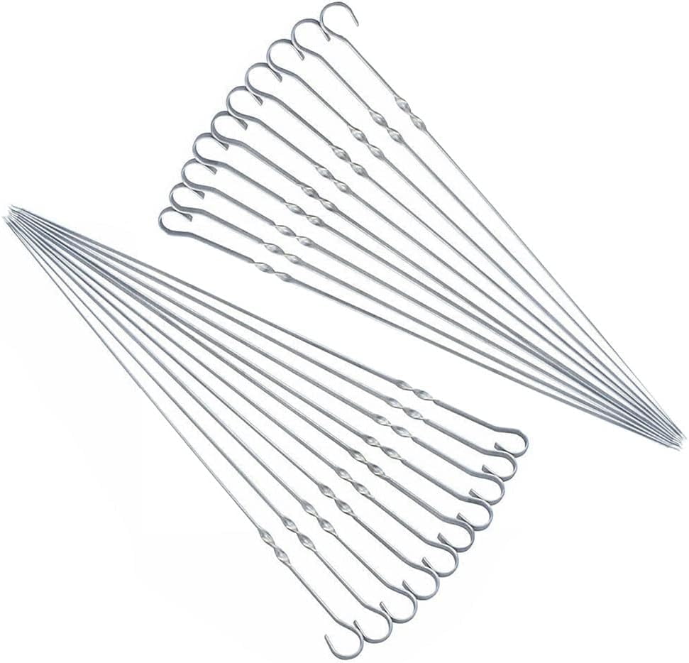 Liml Kabob Skewers Flat Metal Bbq Skewers Reusable Grilling Skewers Set ...