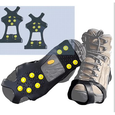 FANSIC Ice Snow Traction Cleats, Durable Steel Spikes for Boots ...