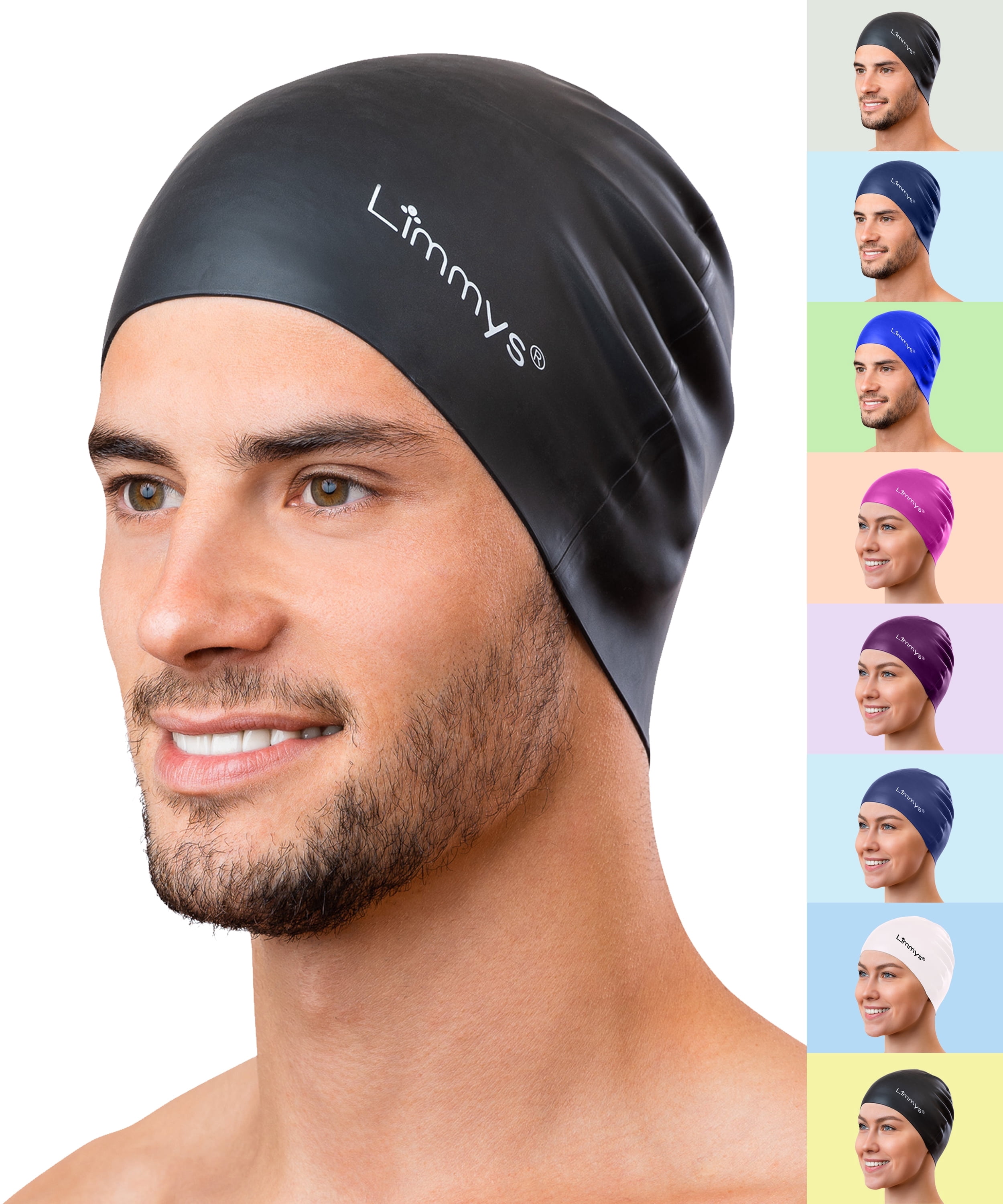 Limmys Premium Swim Cap for Adults – Soft Silicone Swimming Cap for ...