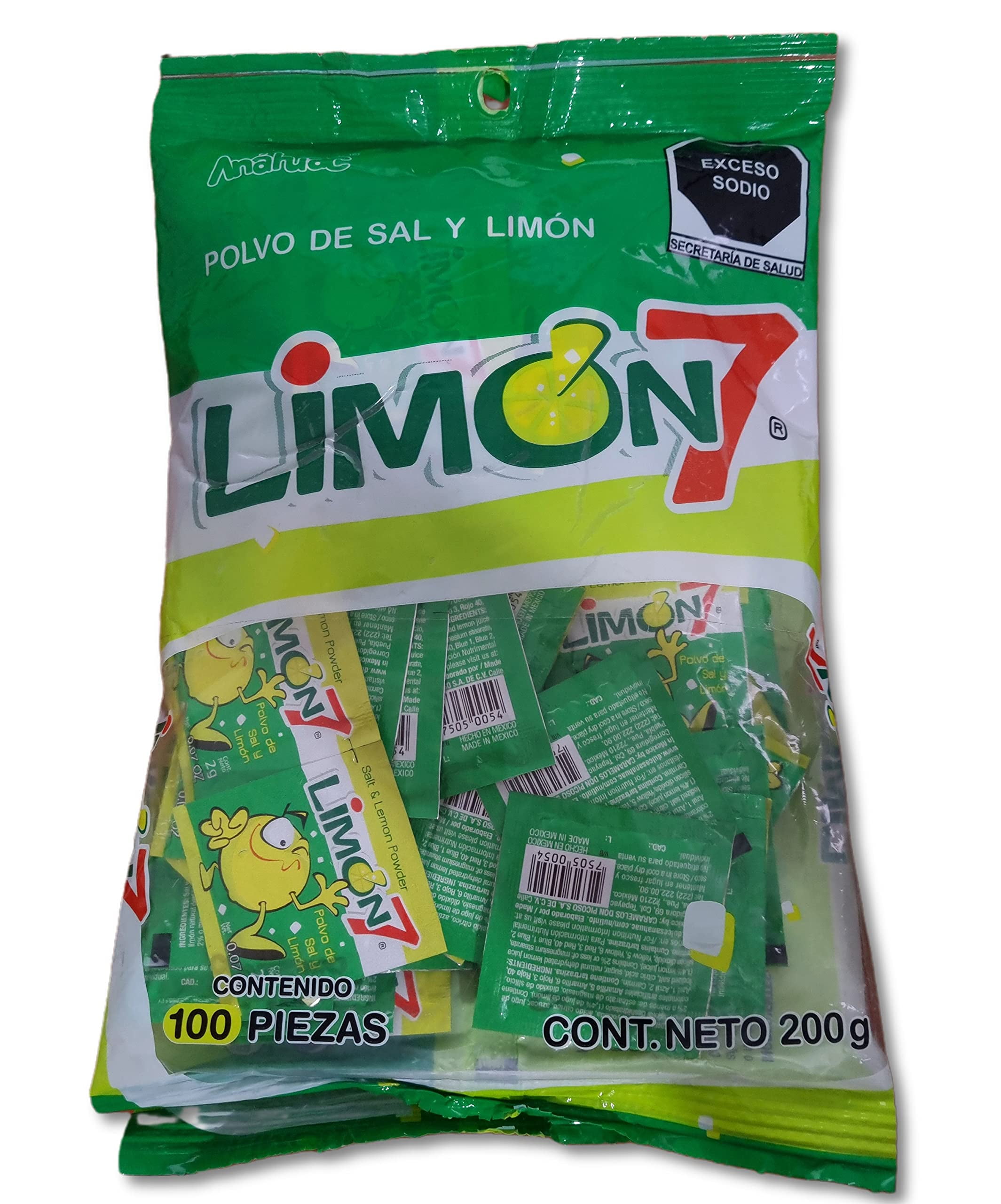 Limon 7 Salt & YYF14 lemon powder 100pc bag 7oz by MEXICAN CANDY ...