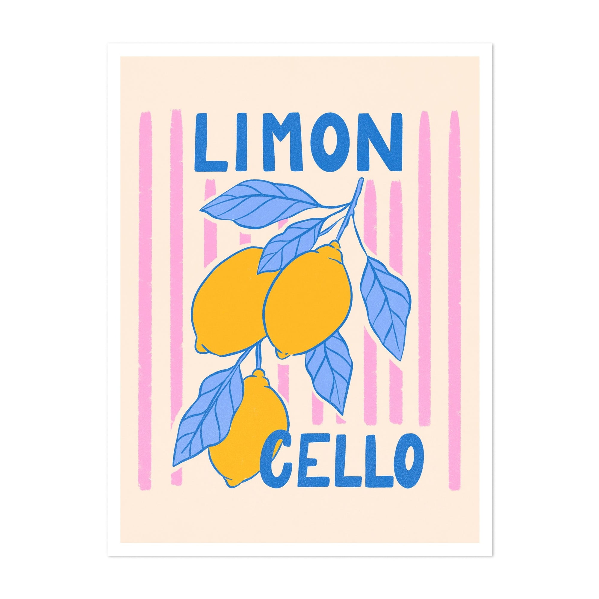 Limoncello - Digital Art Lemon Fruit Pop Art Vintage Poster Kitchen ...