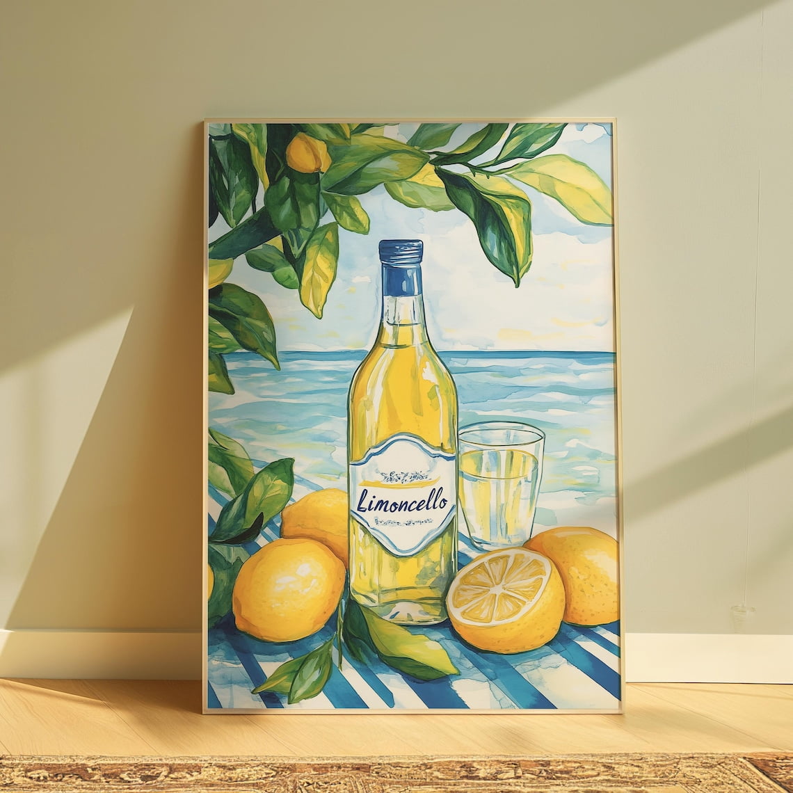 Limoncello Italian Coastal Summer Wall Art, Unframed Canvas Size 12x18 ...