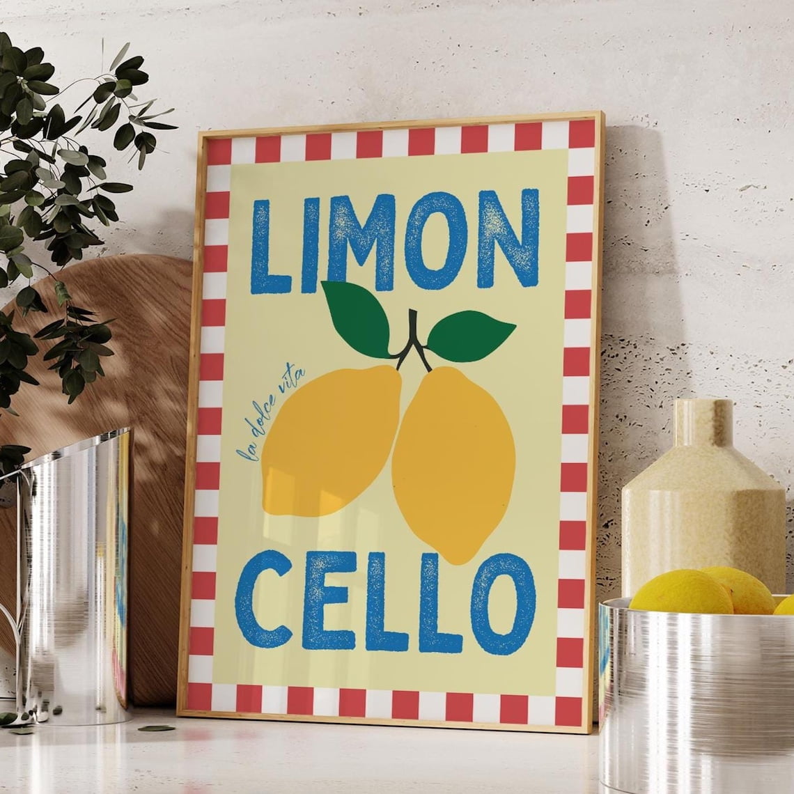 Limoncello Italian Cocktail Art Print, Trendy Lemons Poster, Retro ...