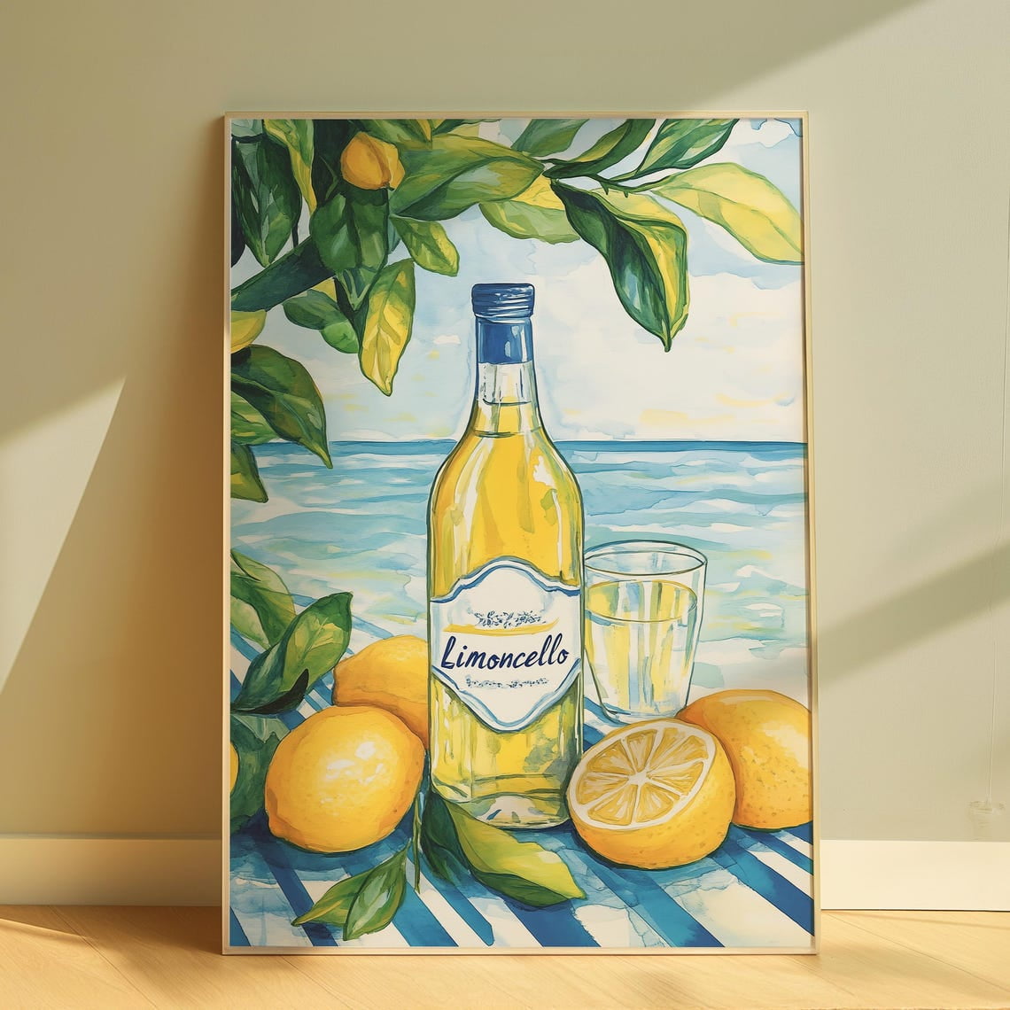 Limoncello Italian Wall Art La Dolce Vita Print Italian Watercolor Painting Beach House Print ...